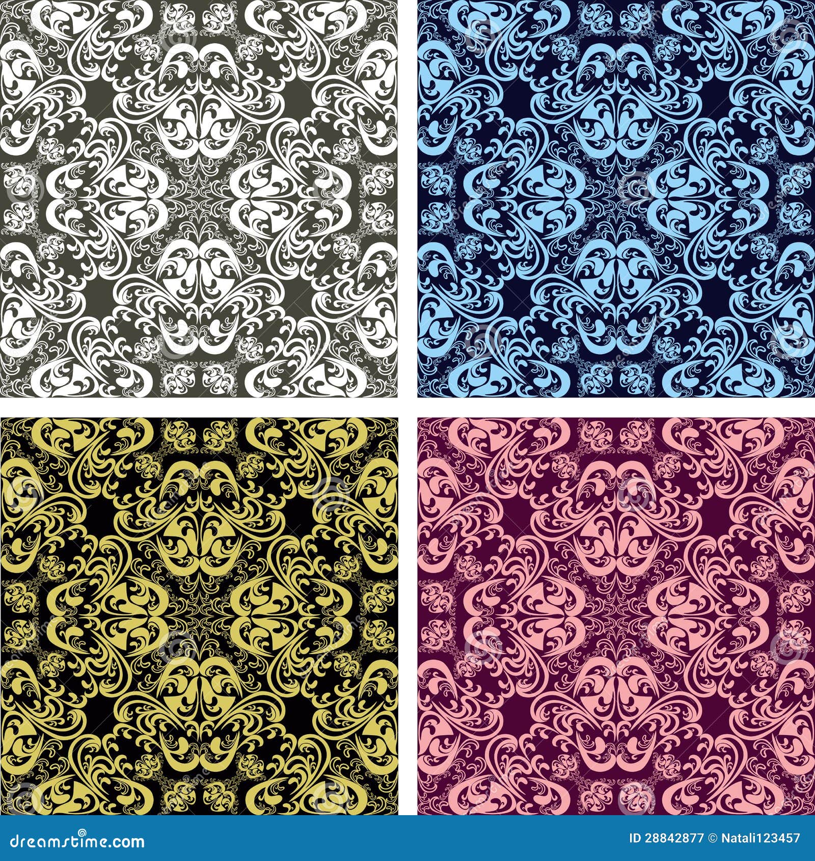 Seamless Patterns - Set of Four Colors. Stock Vector - Illustration of ...