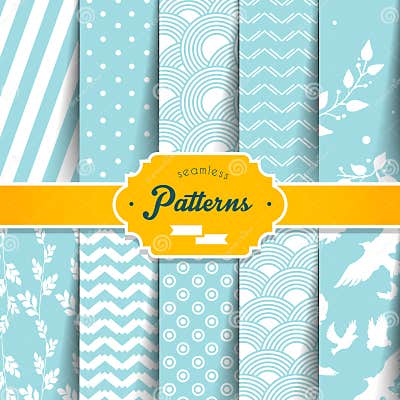 Seamless patterns set stock vector. Illustration of collection - 39967014