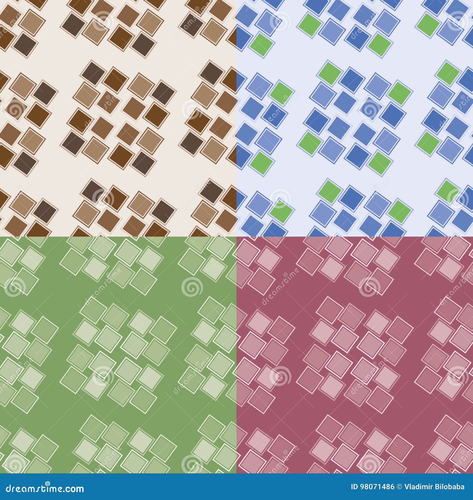 Seamless Patterns with Squares Stock Vector - Illustration of concept ...