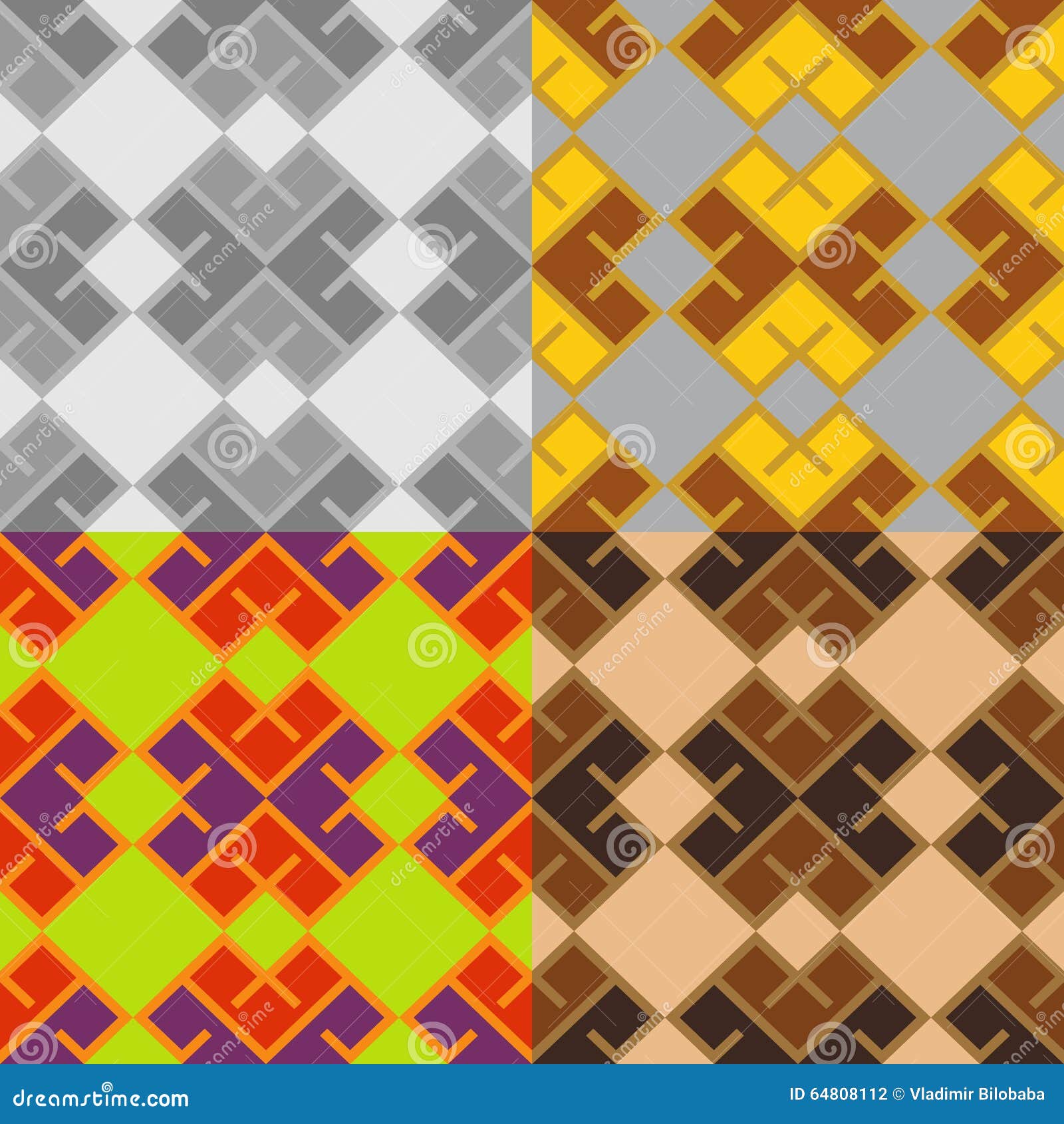 Seamless Patterns of Squares Stock Vector - Illustration of vector ...
