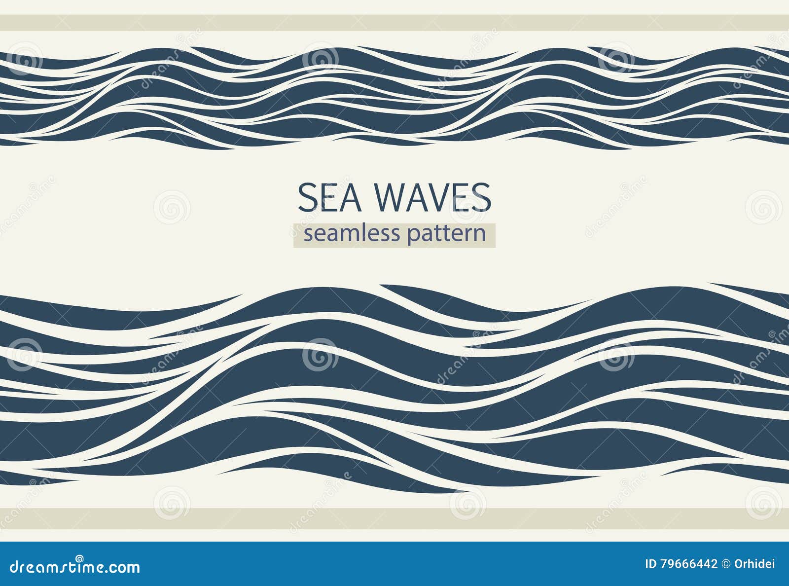 Seamless Patterns with Stylized Waves Stock Vector - Illustration of ...