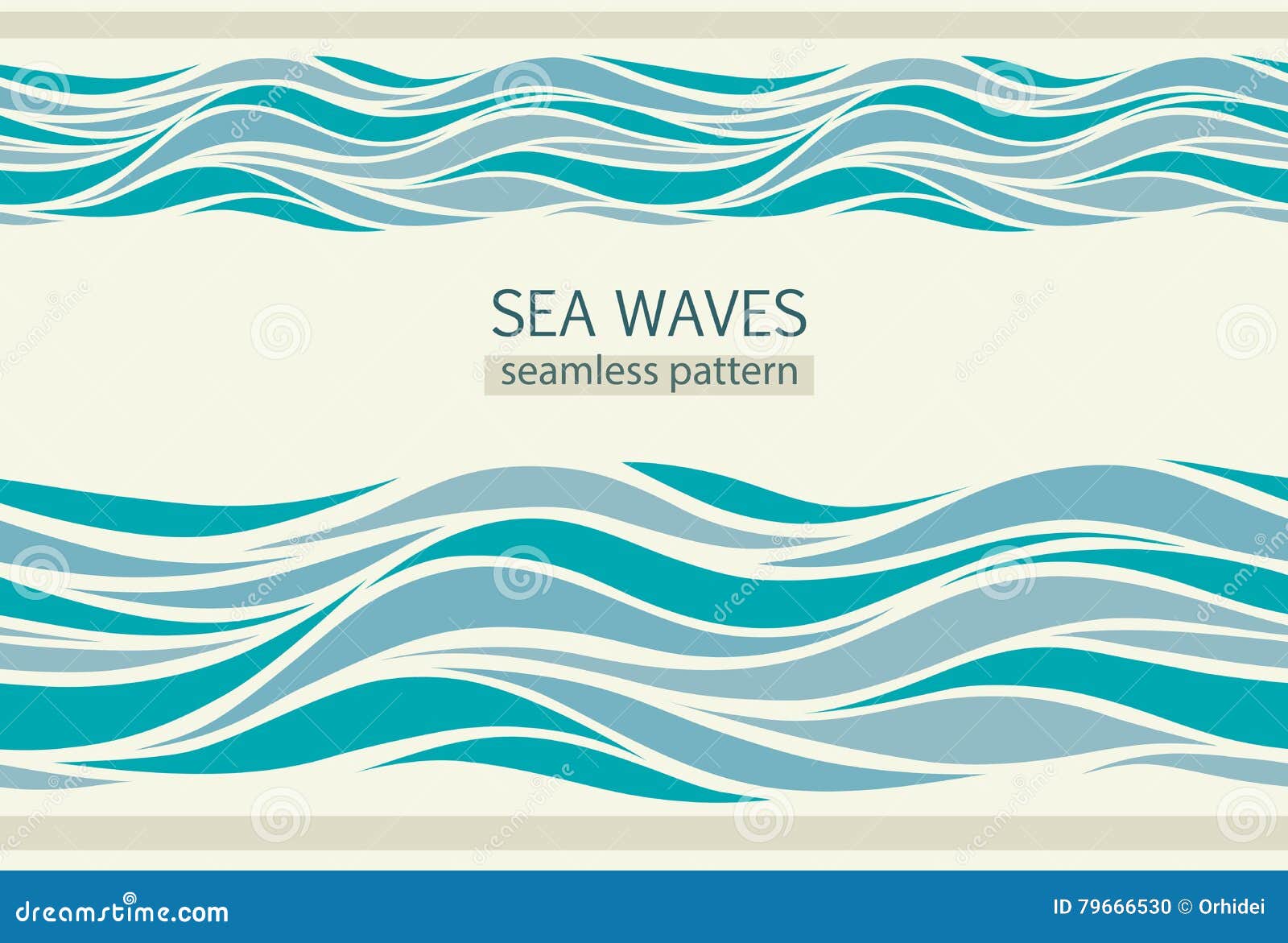 Seamless Patterns with Stylized Waves Stock Vector - Illustration of ...