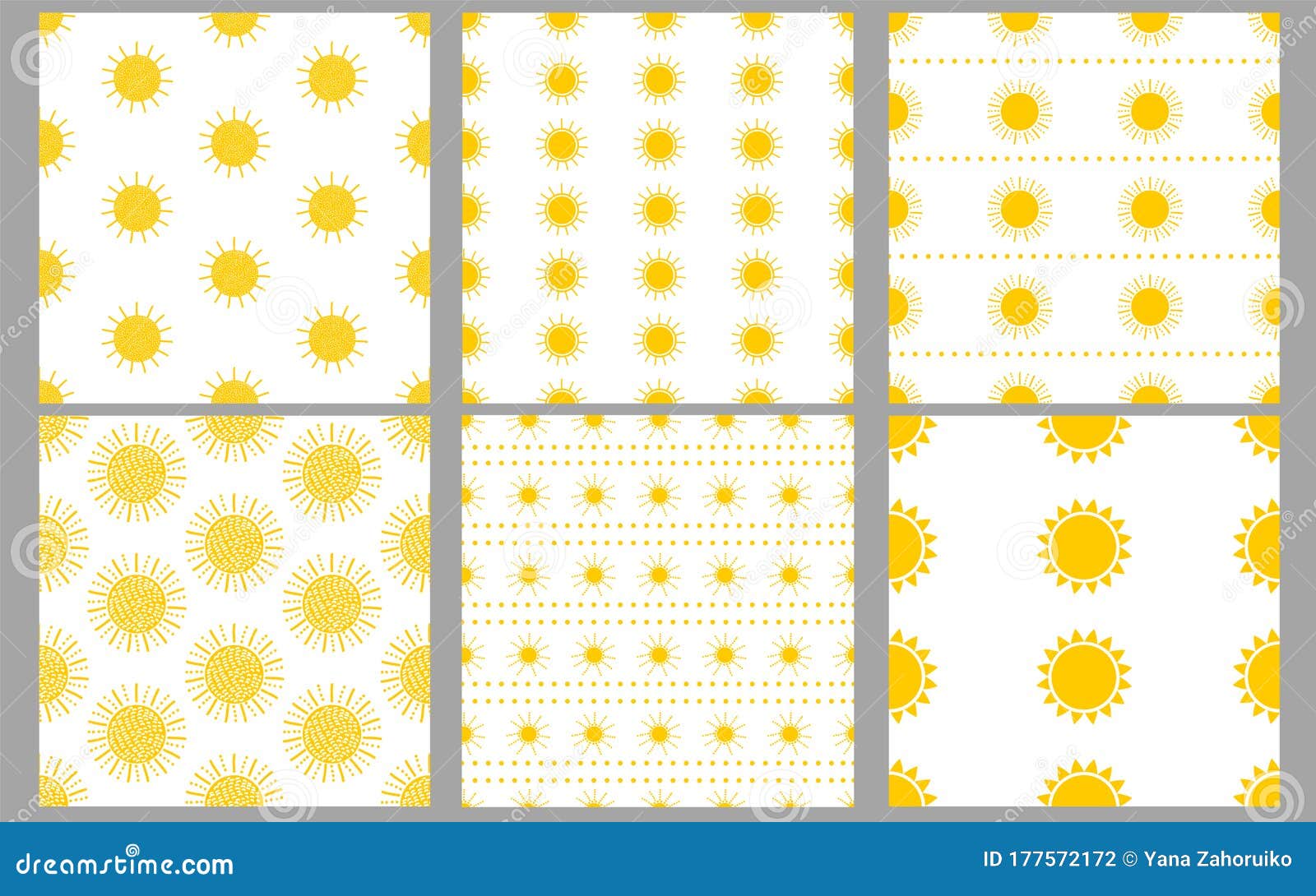 Seamless patterns with sun stock vector. Illustration of creative ...