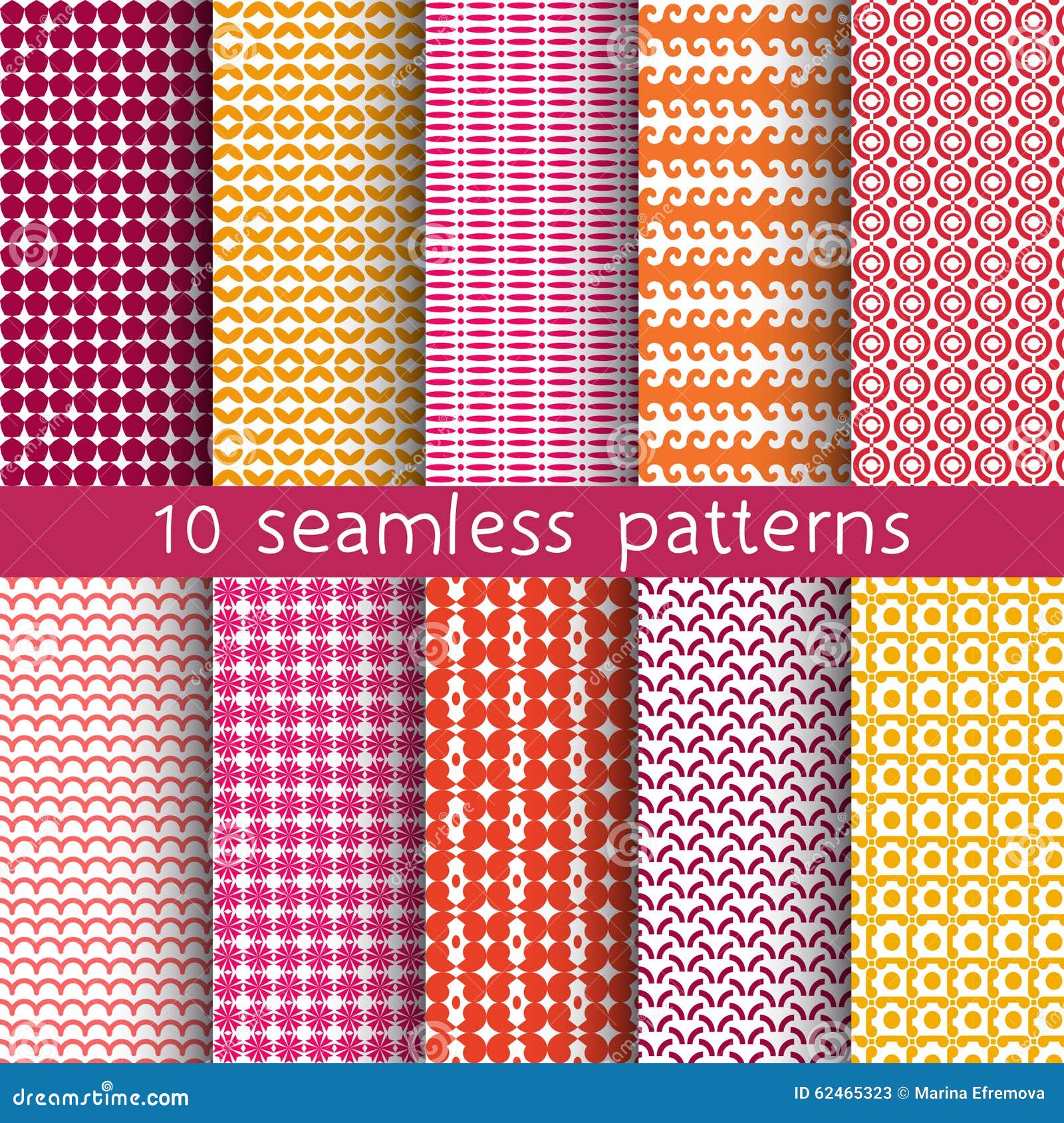 10 Seamless Patterns for Universal Background. Stock Vector ...