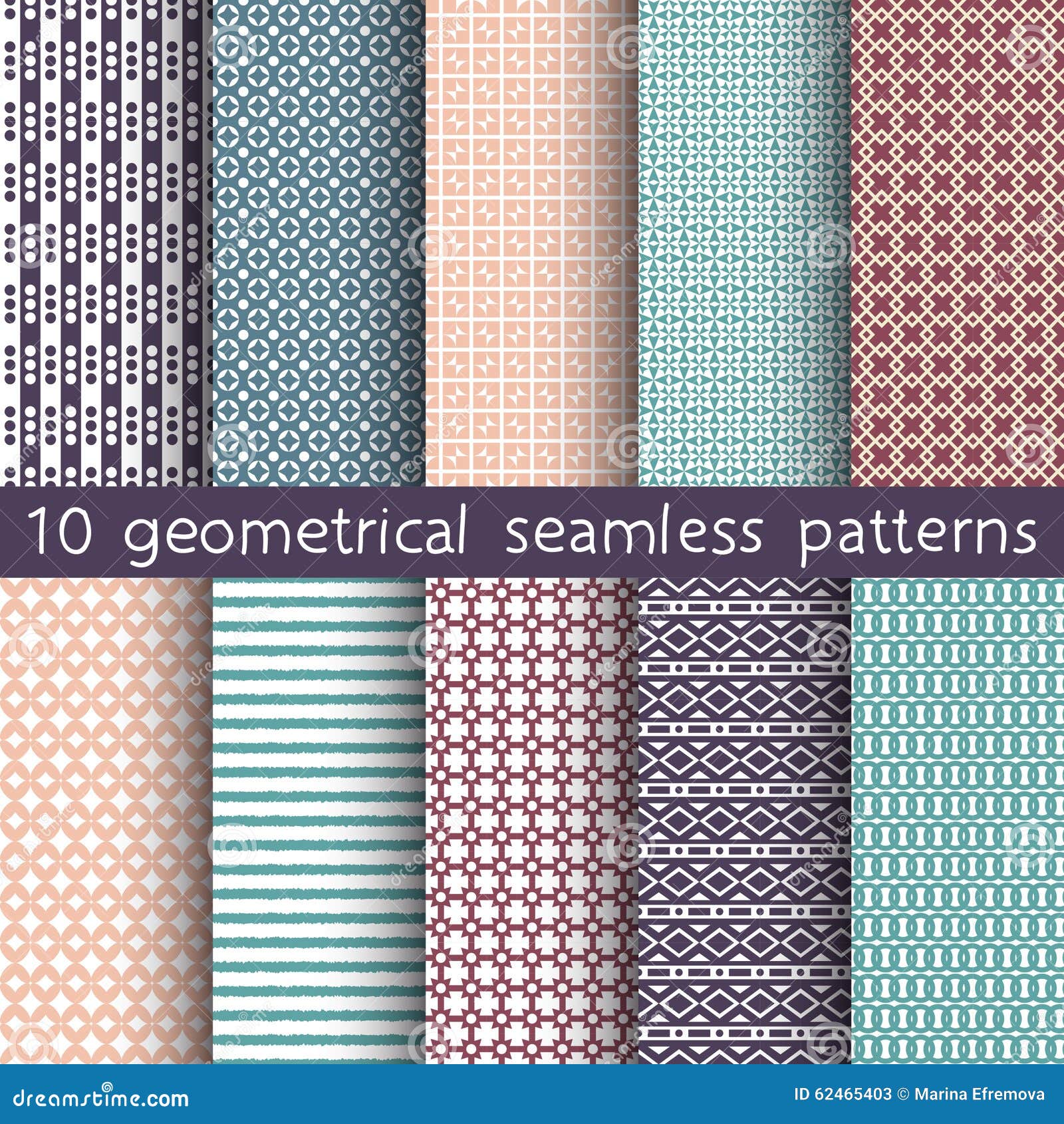 10 Seamless Patterns for Universal Background. Stock Vector ...