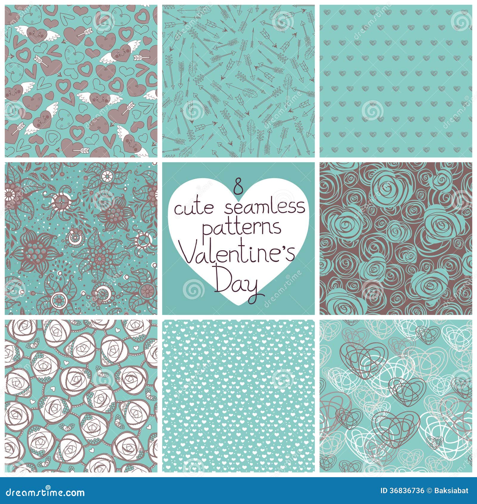 Seamless Patterns Valentine S Day Stock Vector - Illustration of heart ...