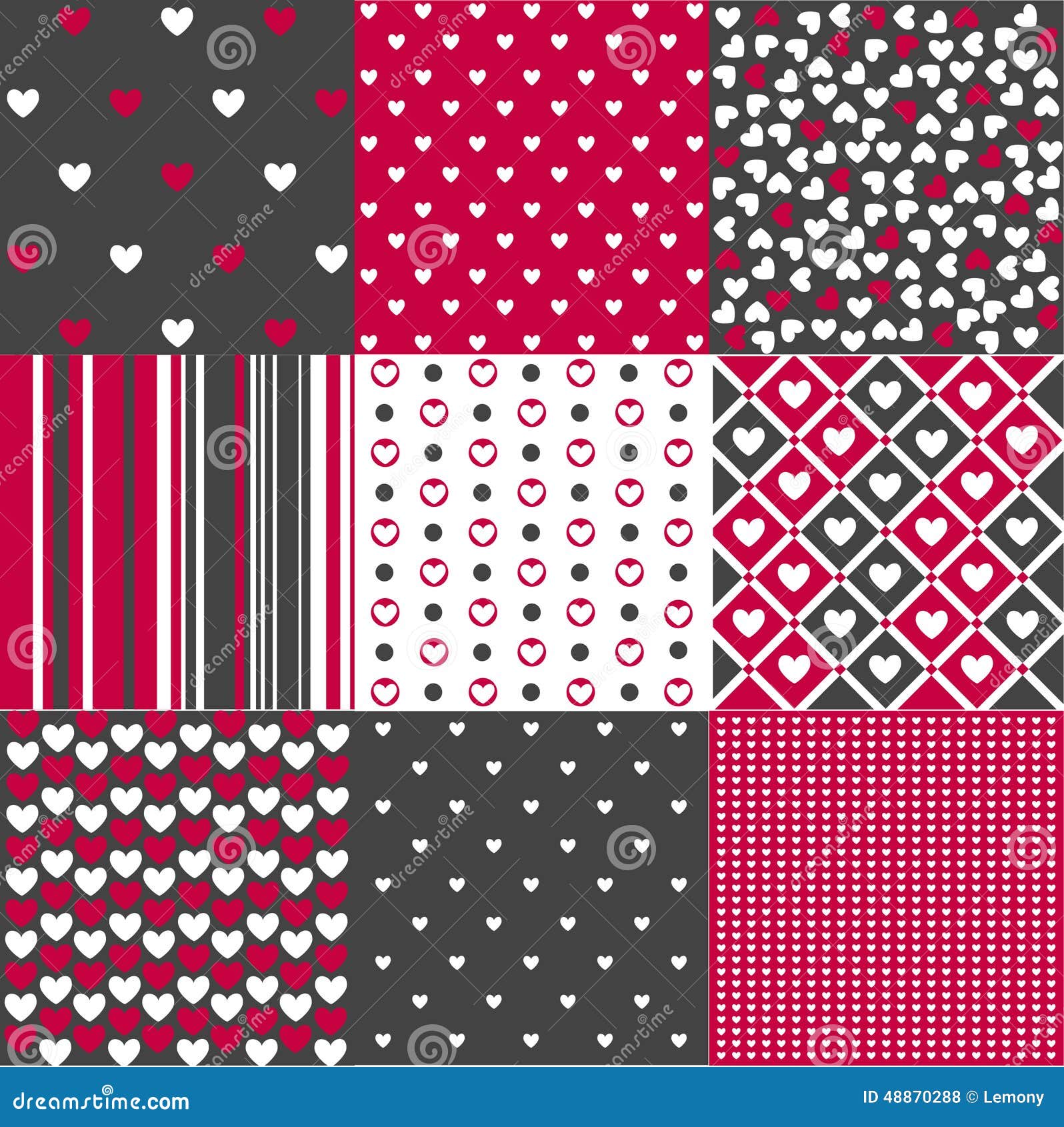 Seamless Patterns Valentines Day Stock Vector - Illustration of style ...
