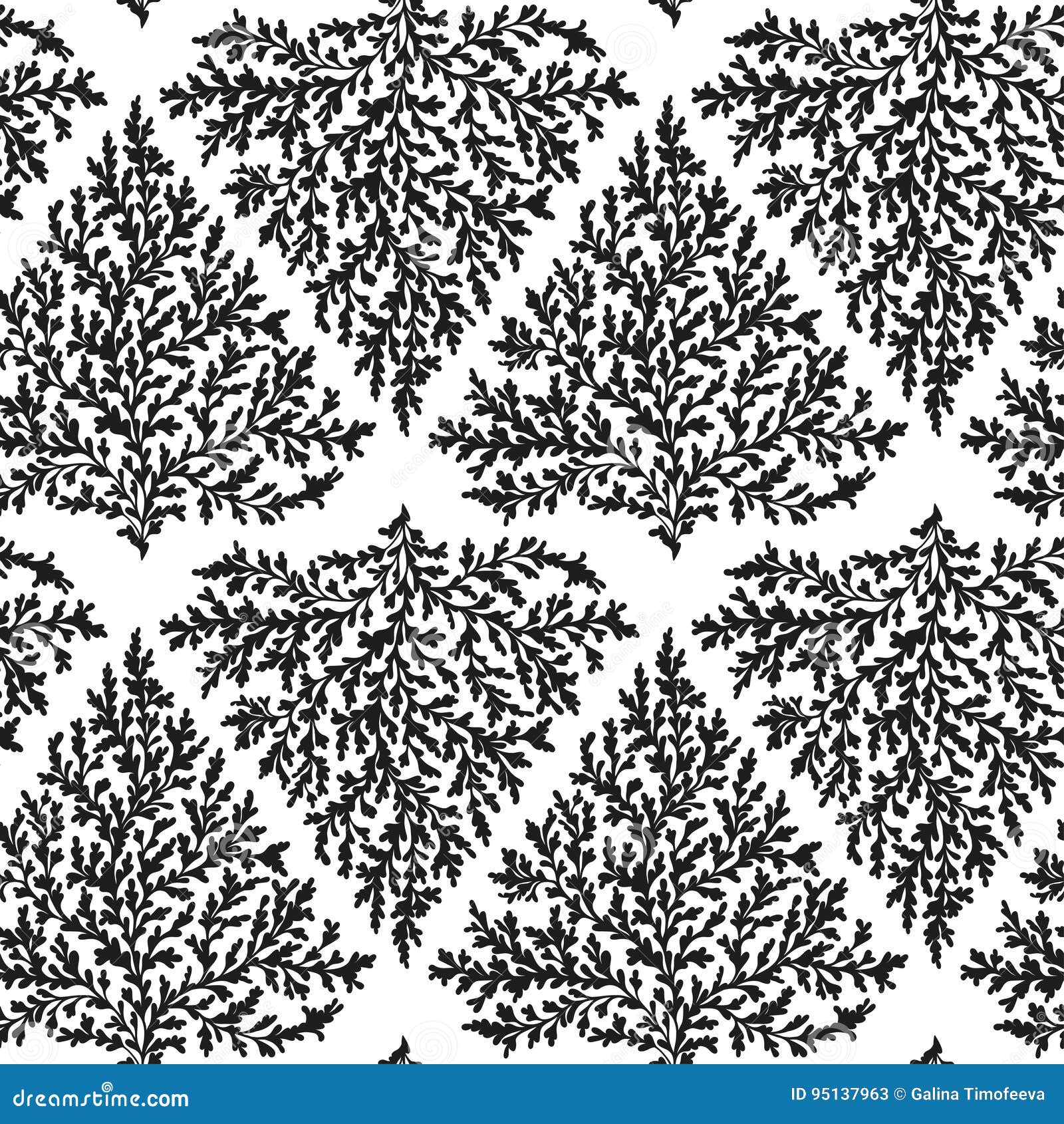 Seamless Patterns Wich Sprigs. Stock Vector - Illustration of ...