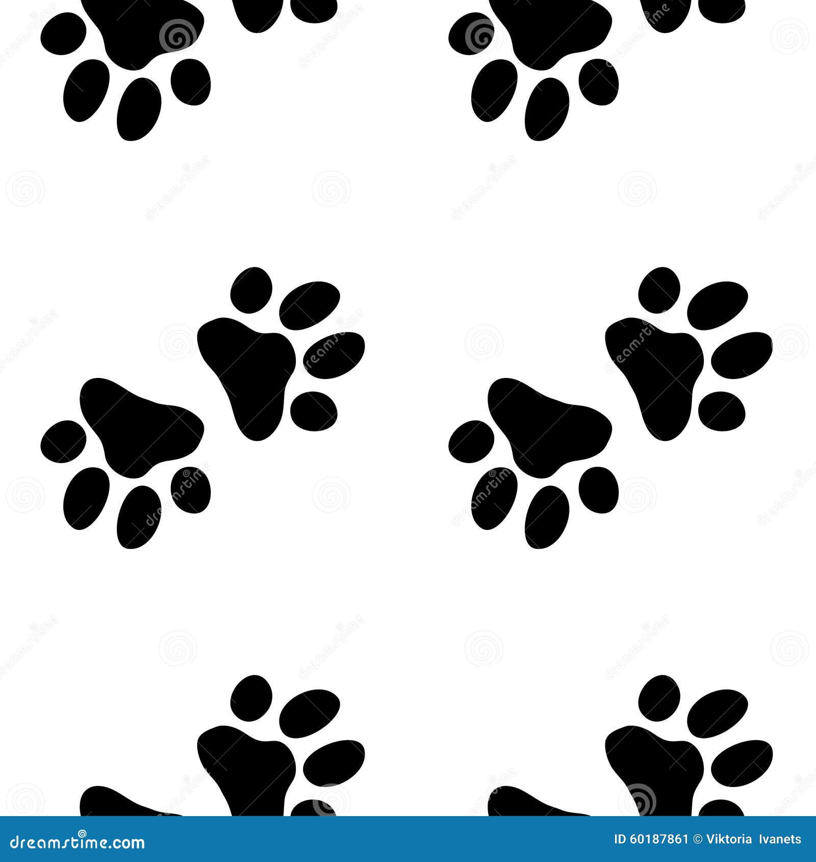 Seamless Paw Zoo Pattern. Illustration for Pet Stock Vector ...