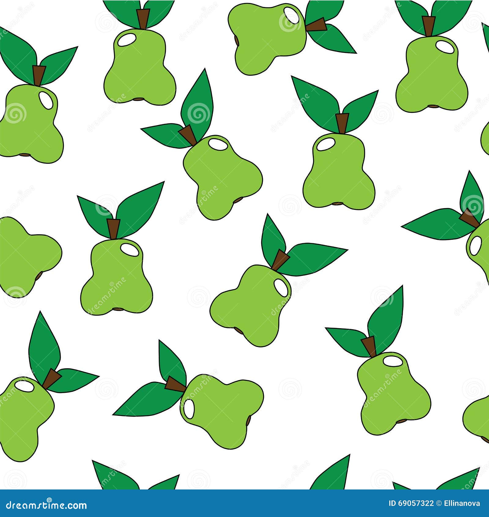 Seamless pear pattern stock vector. Illustration of summer - 69057322