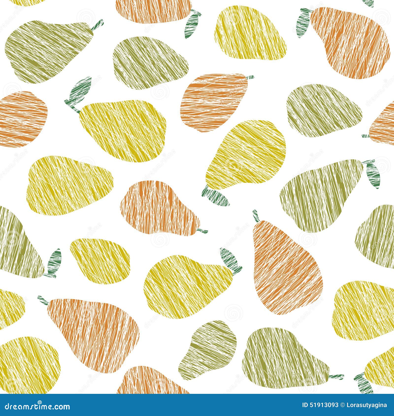 Seamless Pear Texture. Endless Fruit Background. Vector. Harvest ...