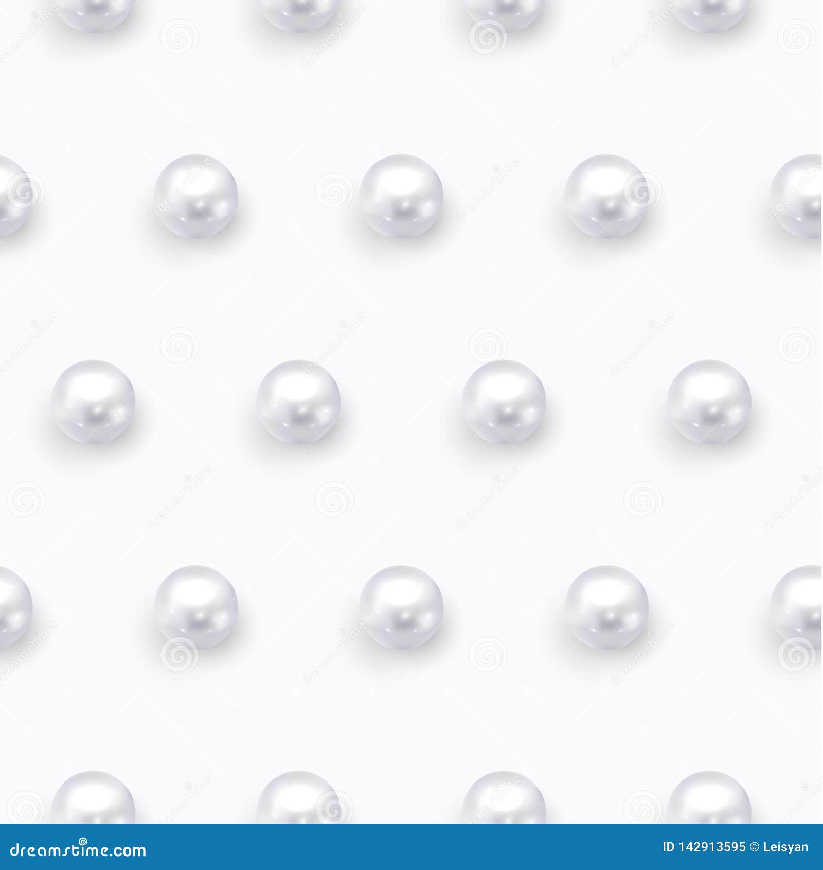 Realistic Pearls on White Background - Seamless Texture Stock Vector ...