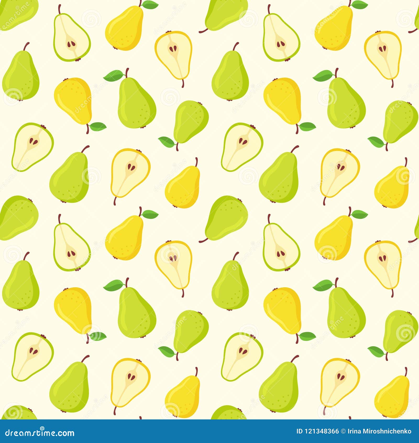 Seamless pears pattern stock vector. Illustration of ripe - 121348366