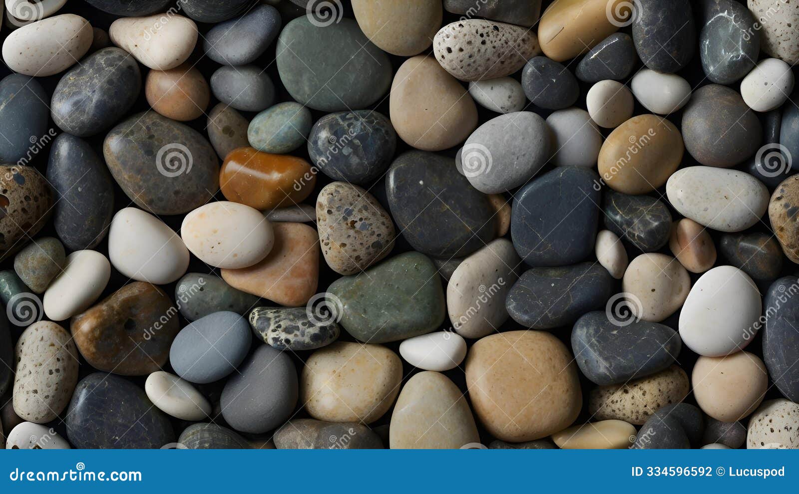 Seamless Pebble Stone Texture Background with Small Smooth Stones in ...