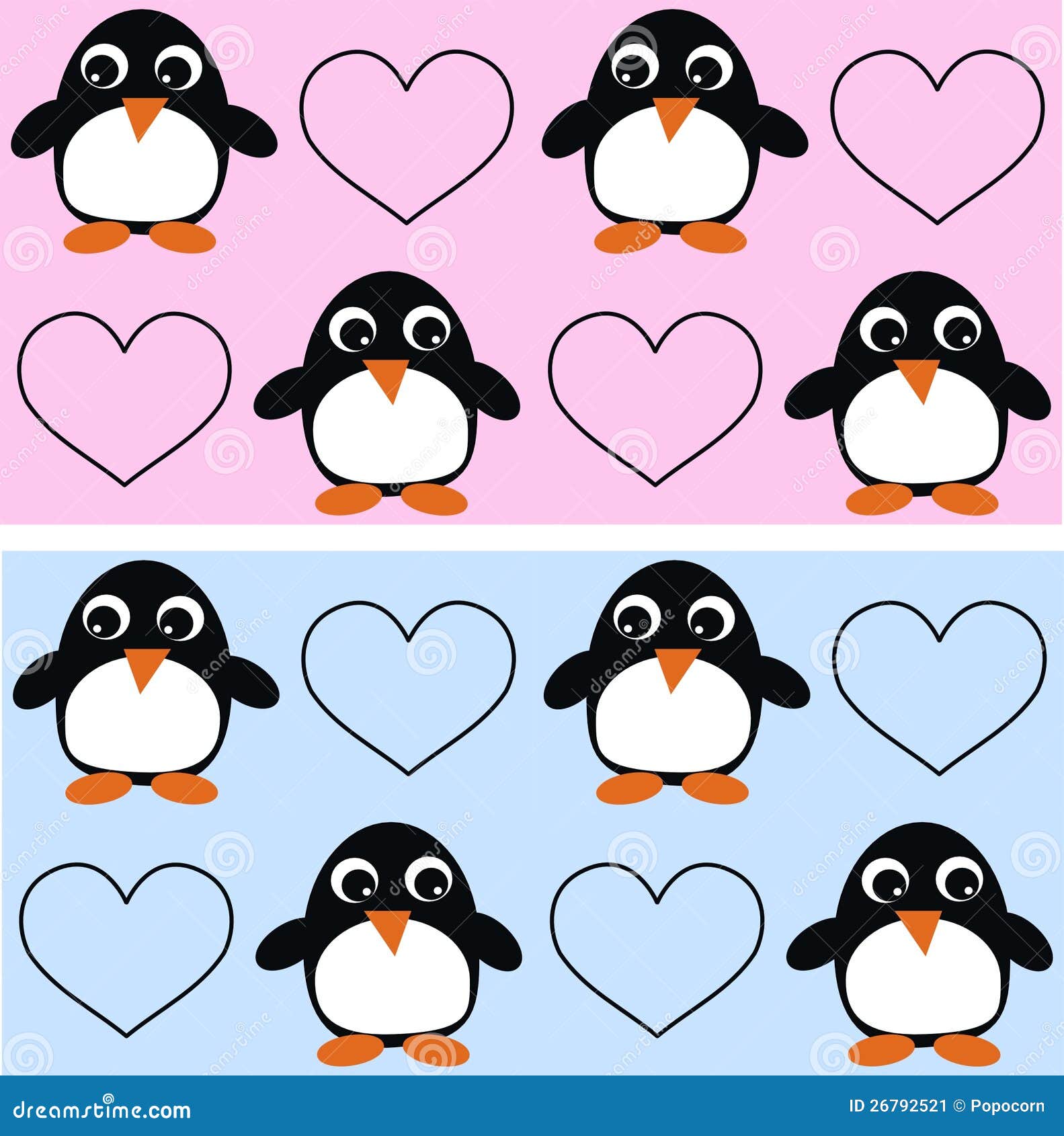 Seamless penguin pattern stock vector. Illustration of element - 26792521