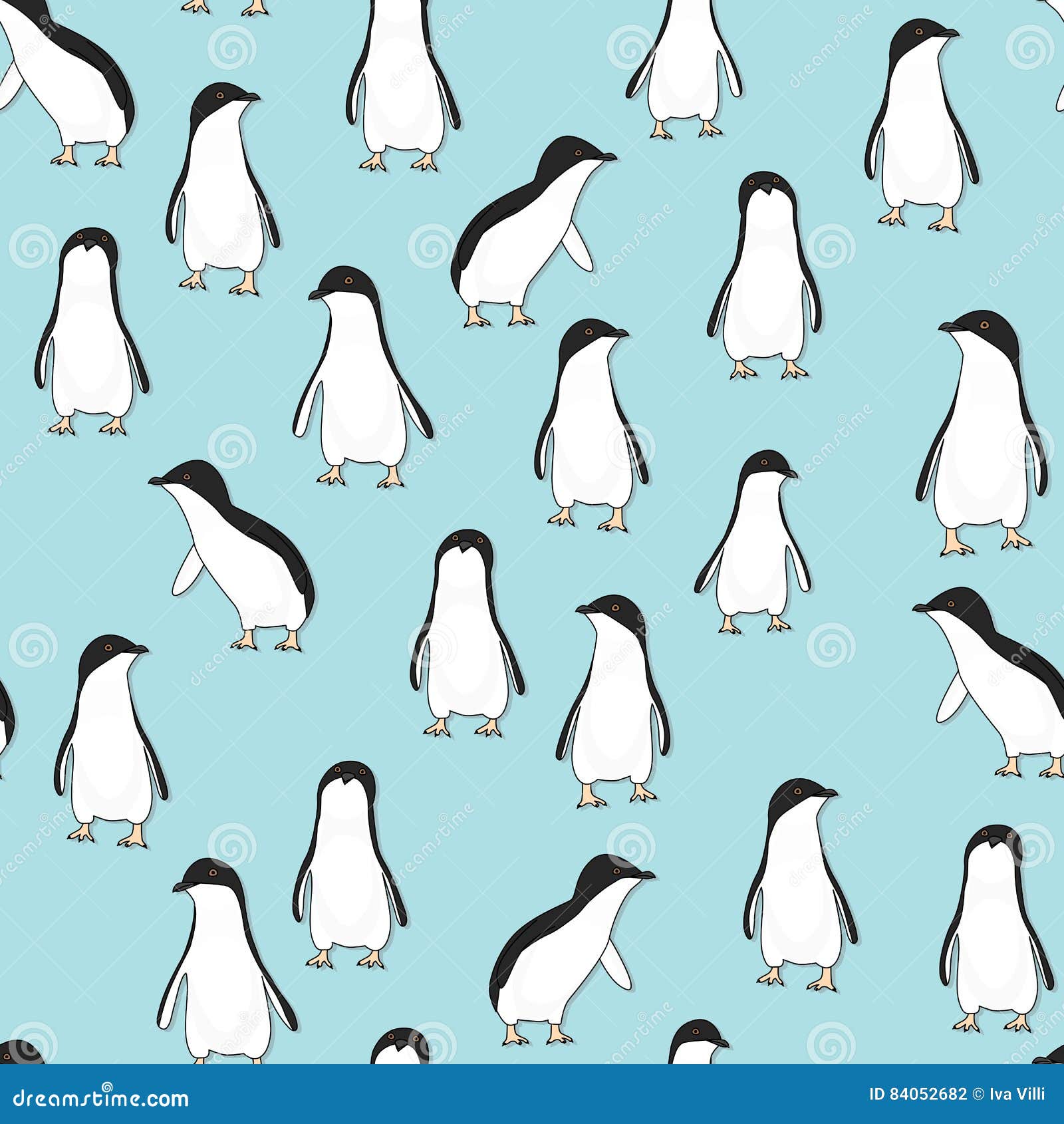 Seamless penguins pattern stock vector. Illustration of repeat - 84052682