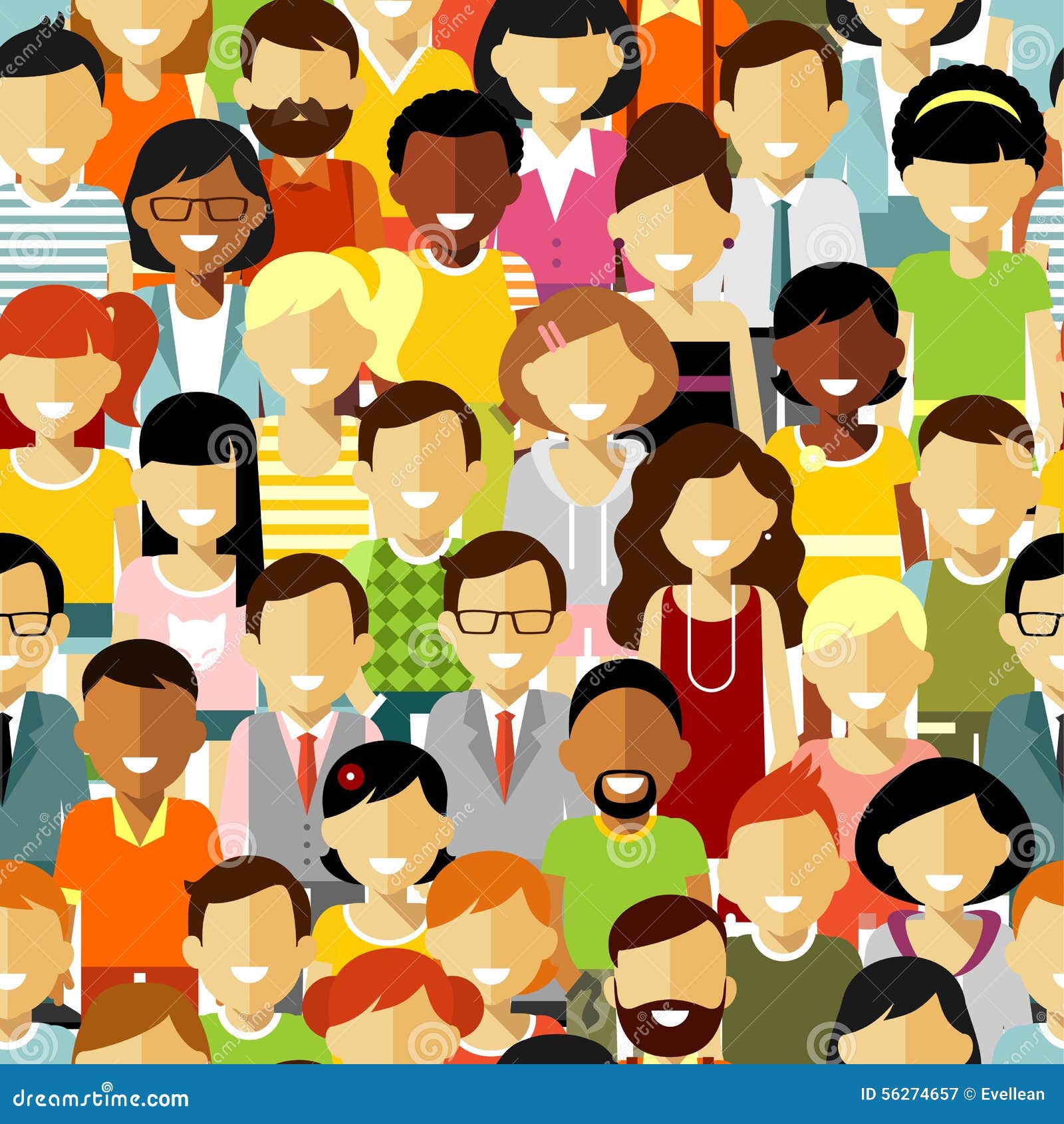 Seamless people background stock vector. Illustration of global - 56274657