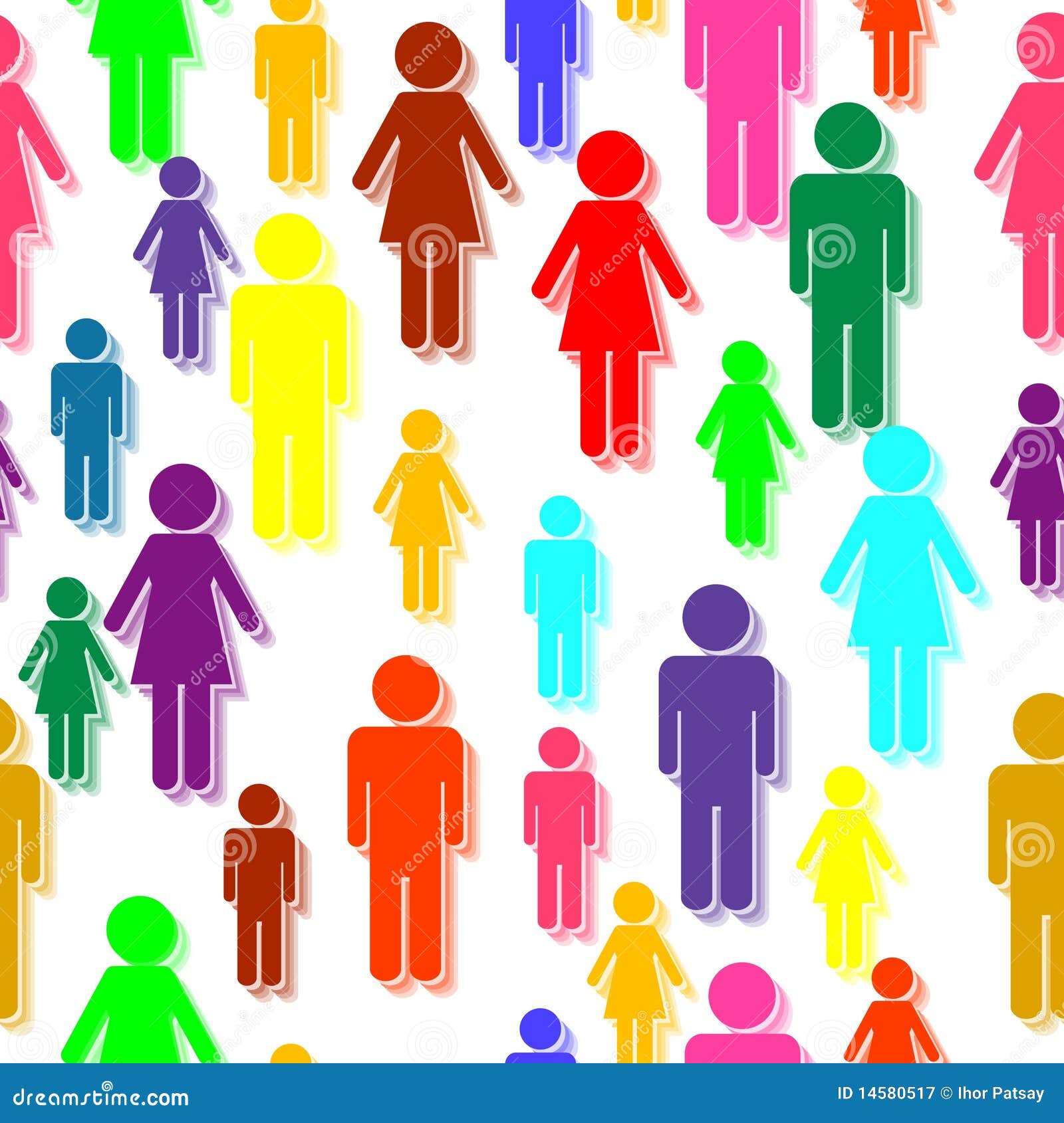 Seamless people pattern stock vector. Illustration of girl - 14580517