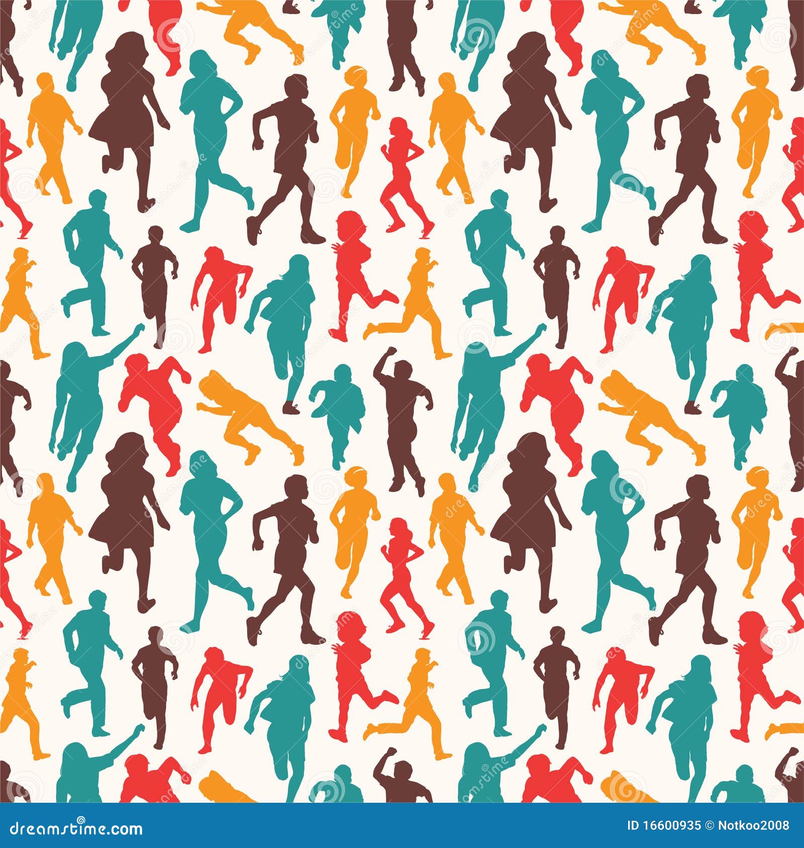 Seamless people pattern stock vector. Illustration of activity - 16600935