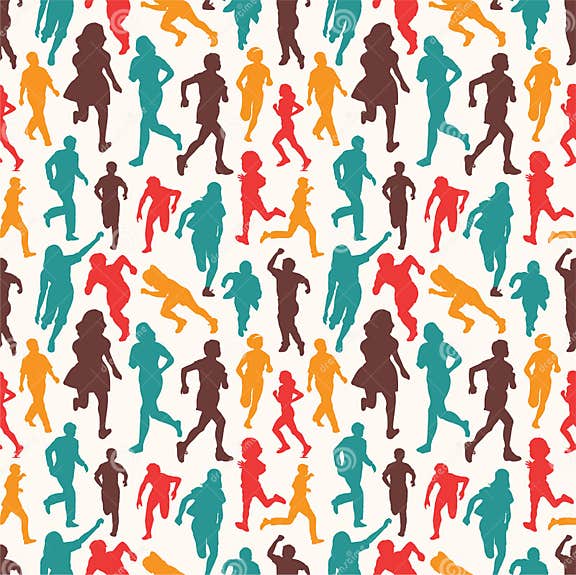 Seamless people pattern stock vector. Illustration of activity - 16600935