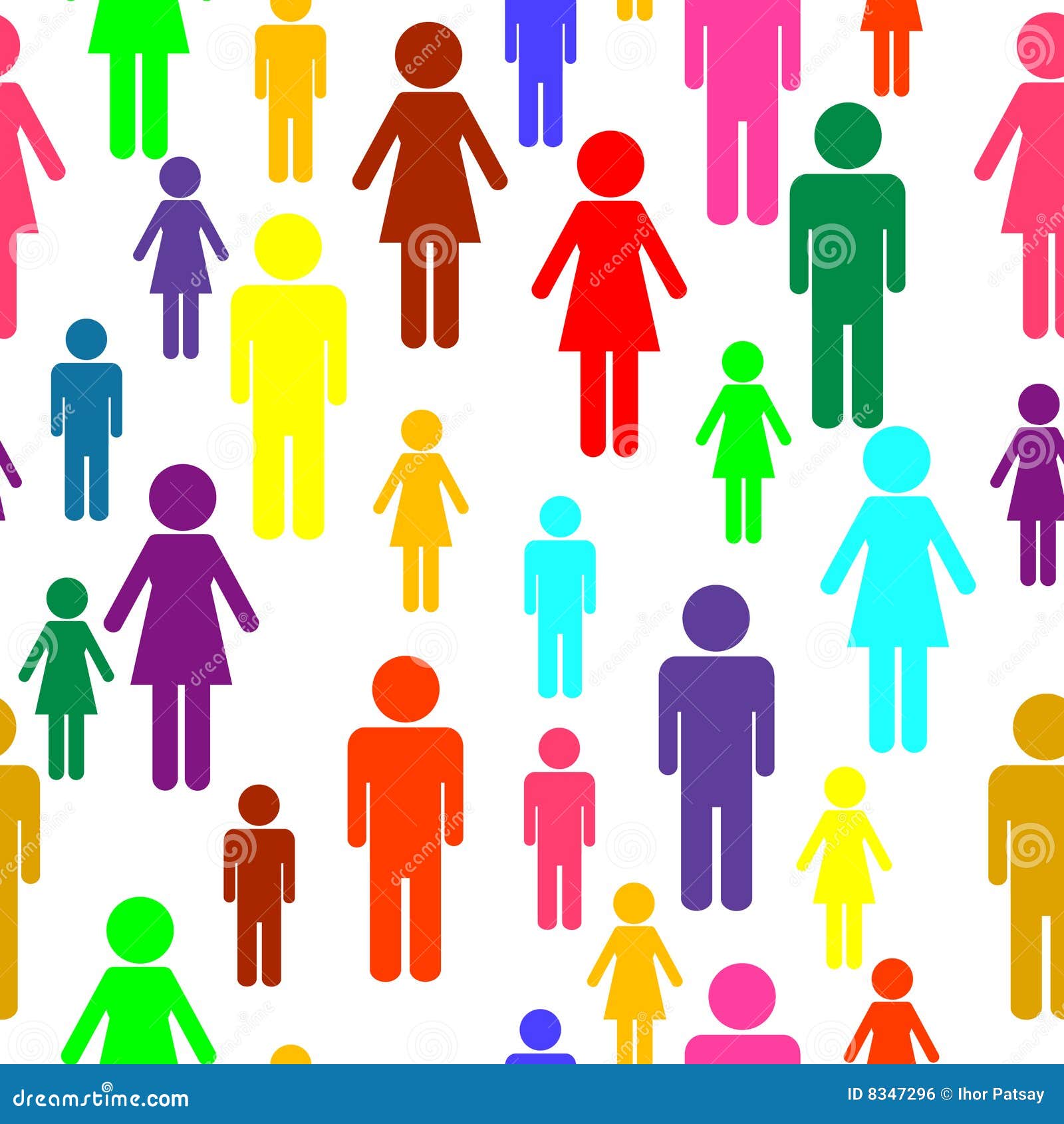 Seamless people pattern stock vector. Illustration of graphic - 8347296