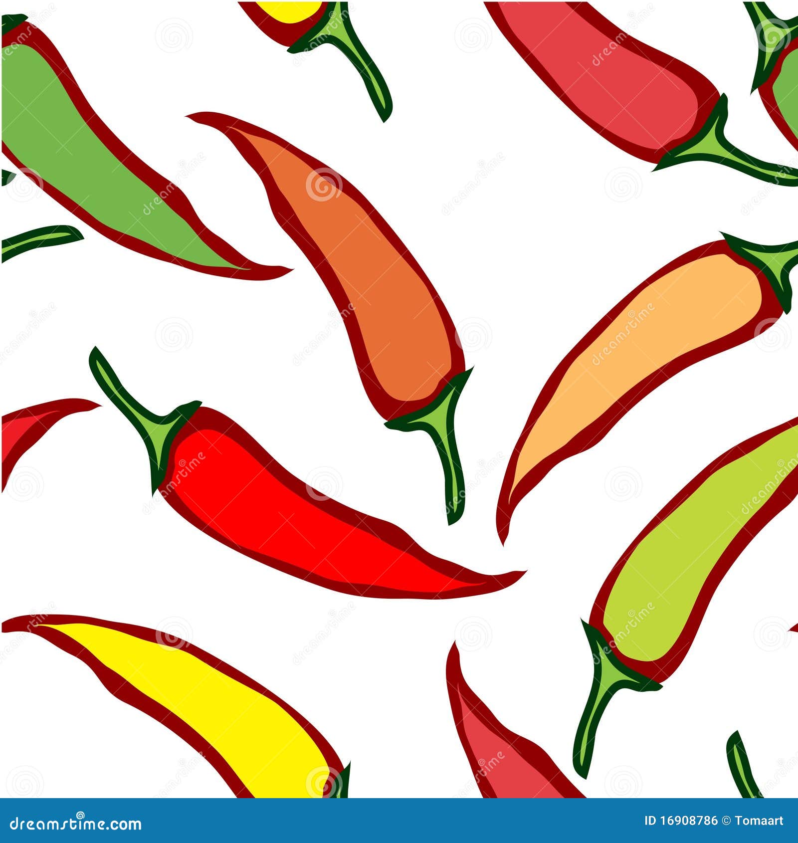 Seamless pepper pattern stock vector. Illustration of paint - 16908786