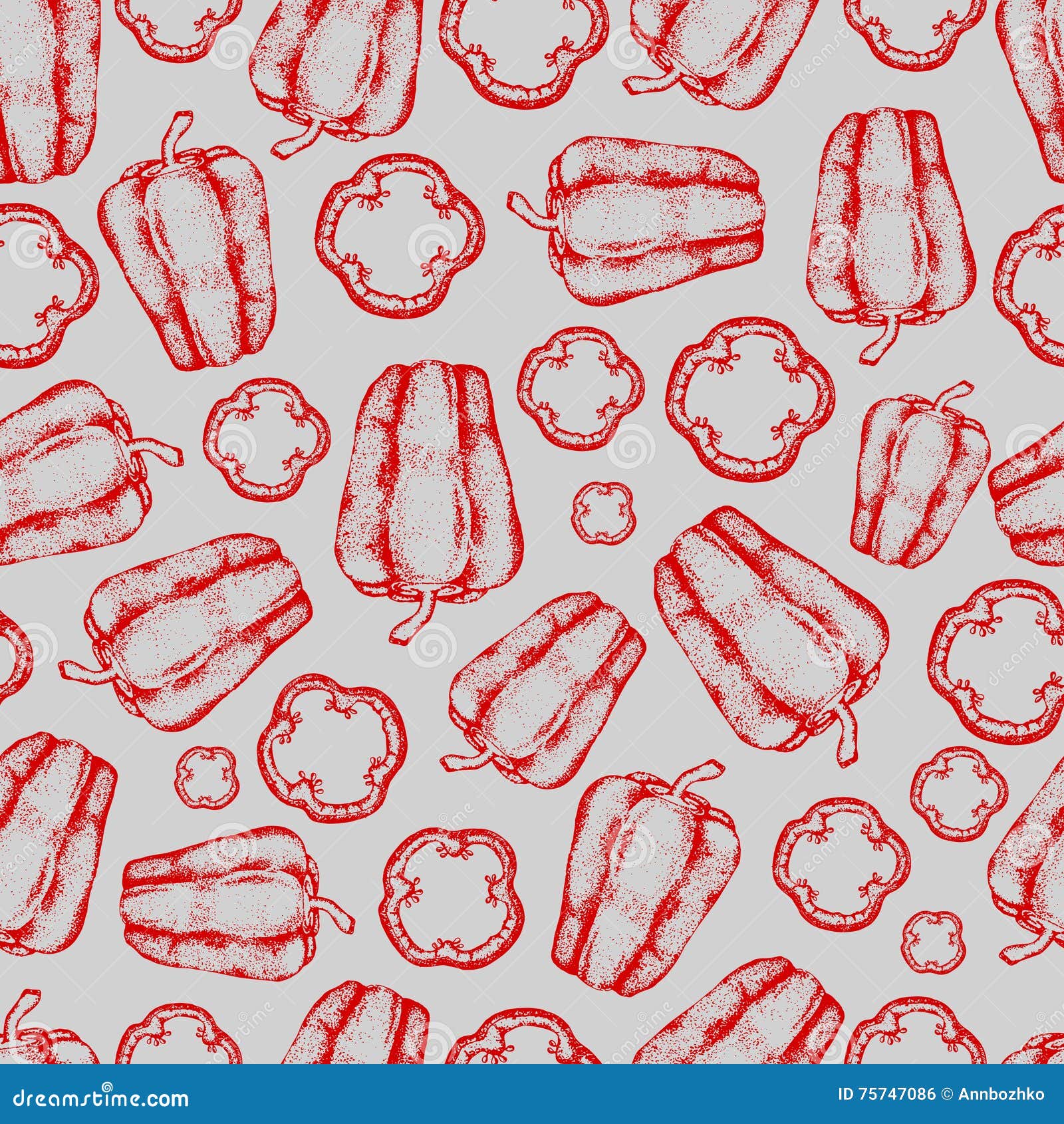 Seamless pepper pattern. stock vector. Illustration of foods - 75747086