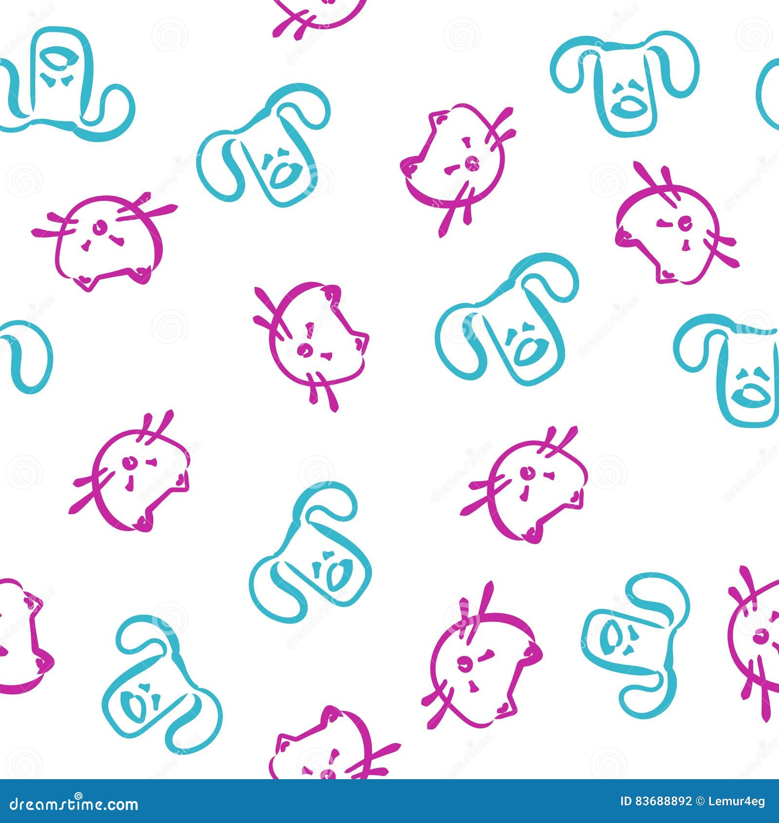 Seamless pets pattern stock vector. Illustration of wallpaper - 83688892
