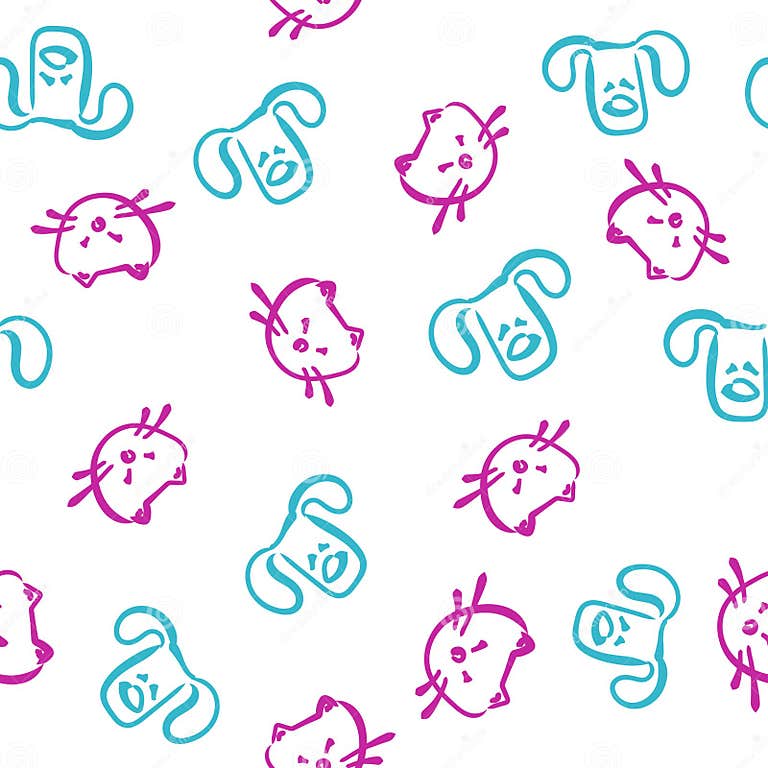 Seamless pets pattern stock vector. Illustration of wallpaper - 83688892
