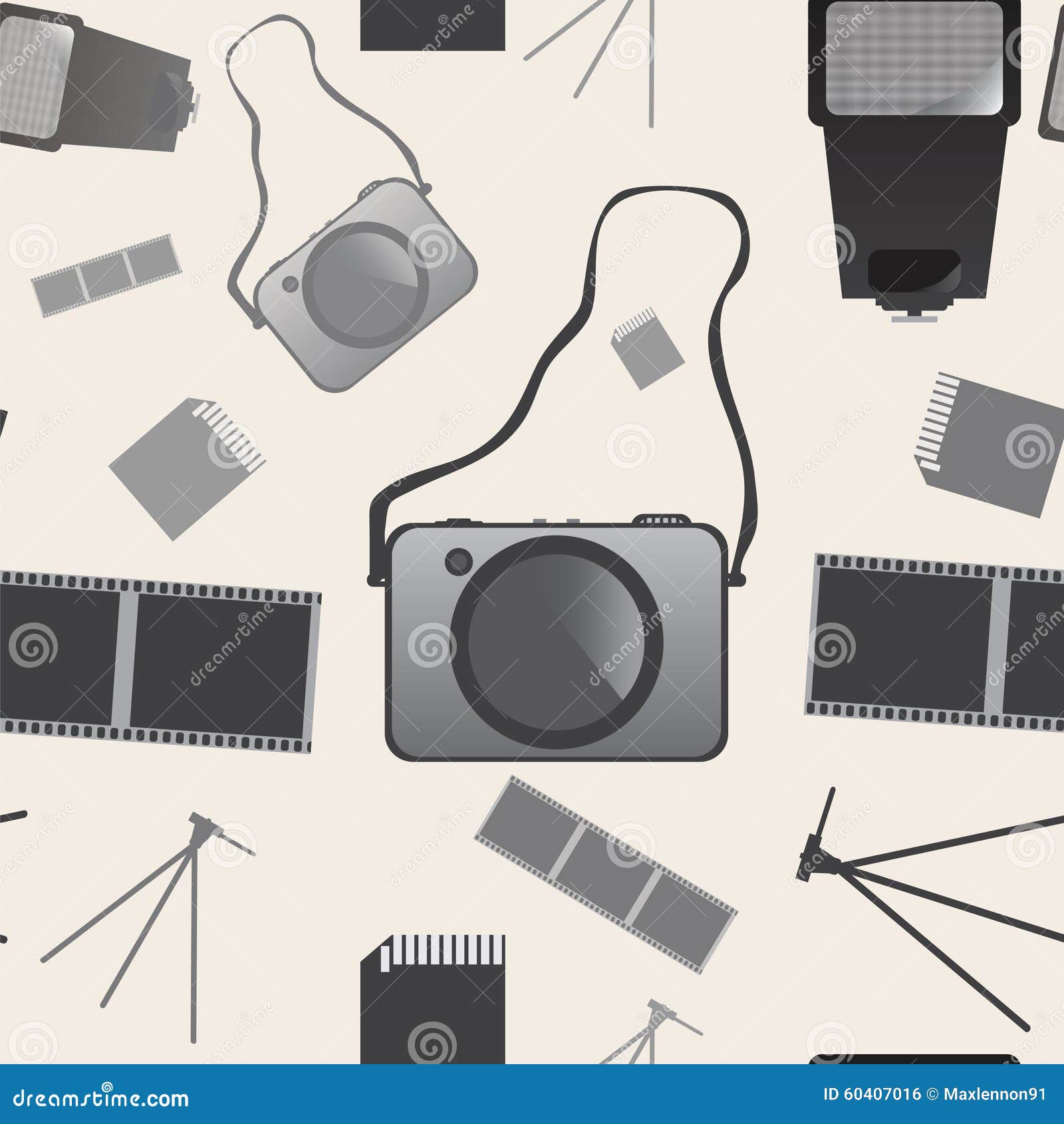 Seamless Photo Camera Background Pattern in Vector Stock Vector ...