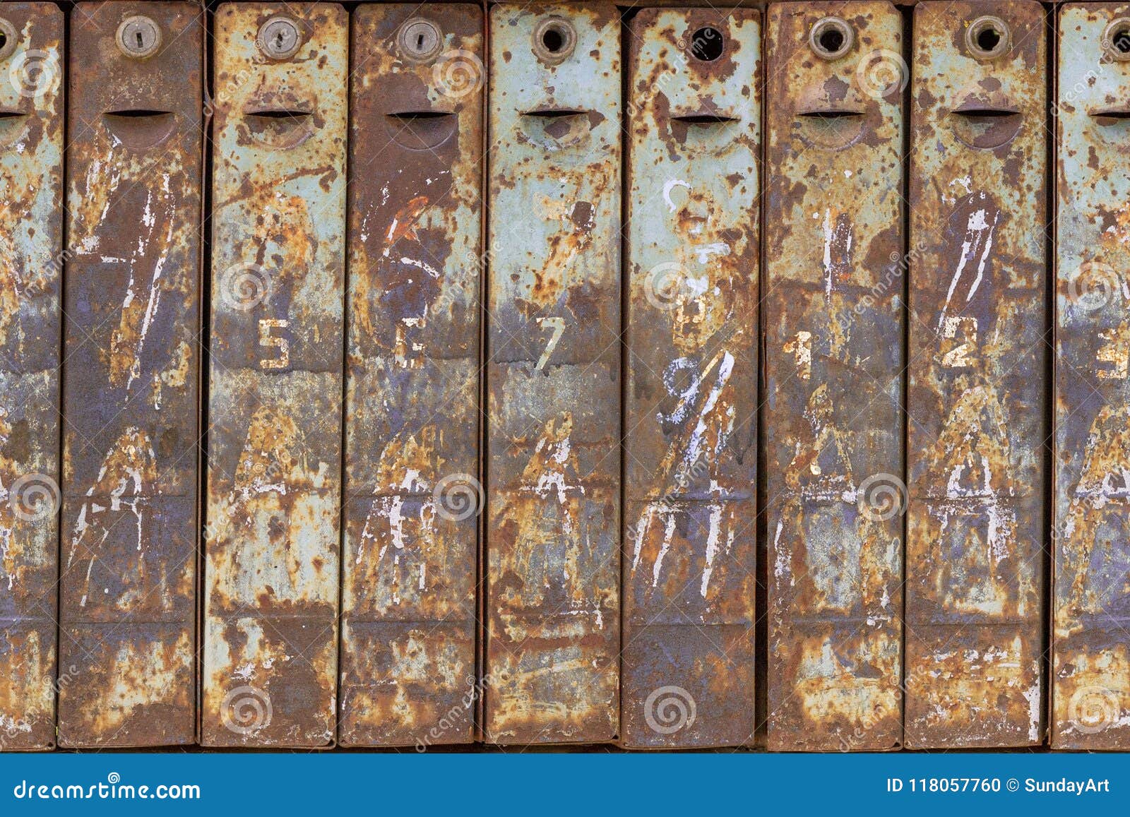 Seamless Photo Texture of Mailbox Stack with Rust Stock Photo - Image ...