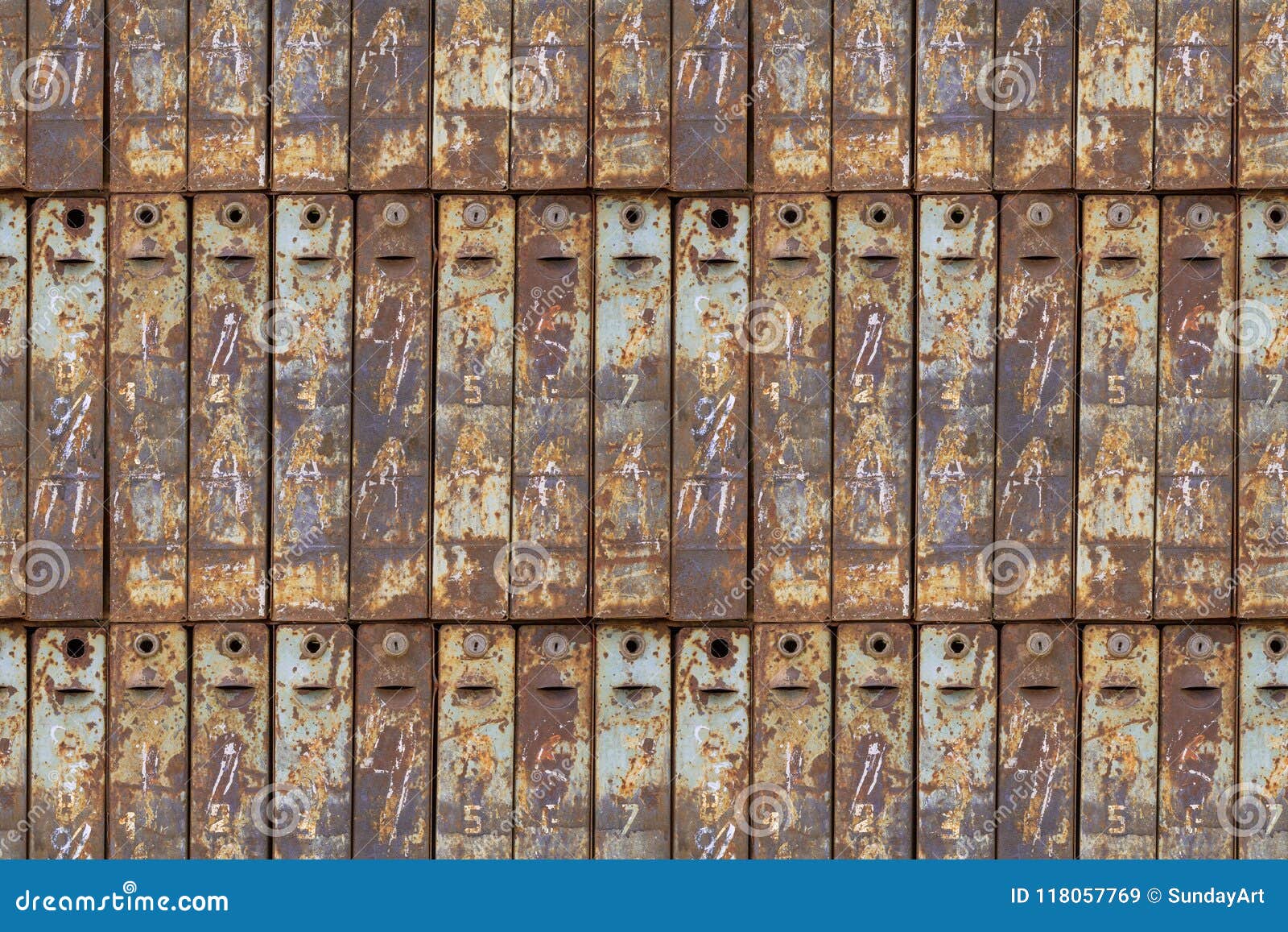 Seamless Photo Texture of Mailbox Stack with Rust Stock Image - Image ...