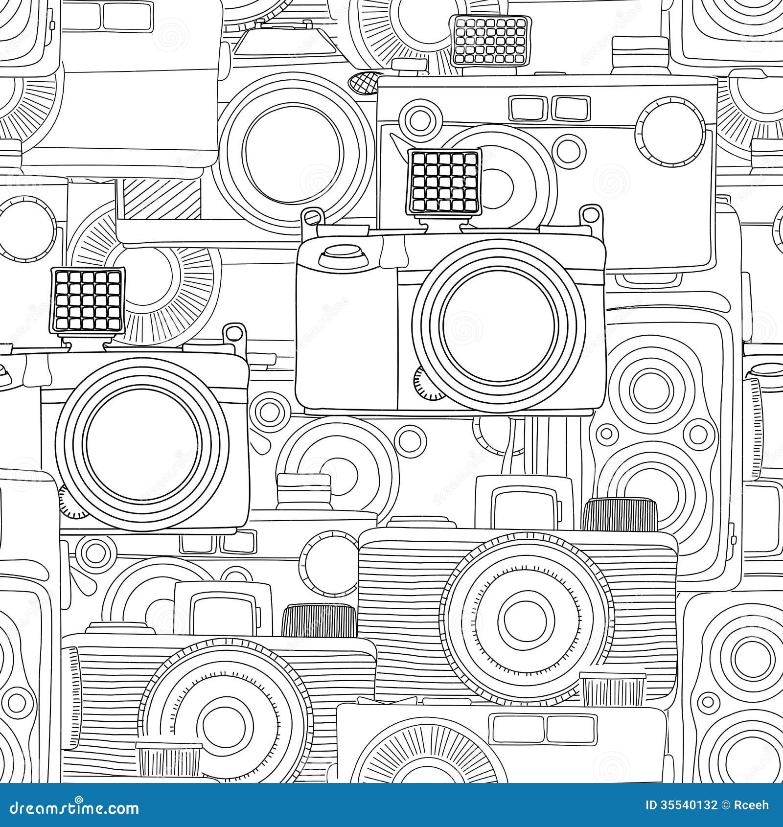Seamless Photography Pattern Stock Vector - Illustration of camera ...