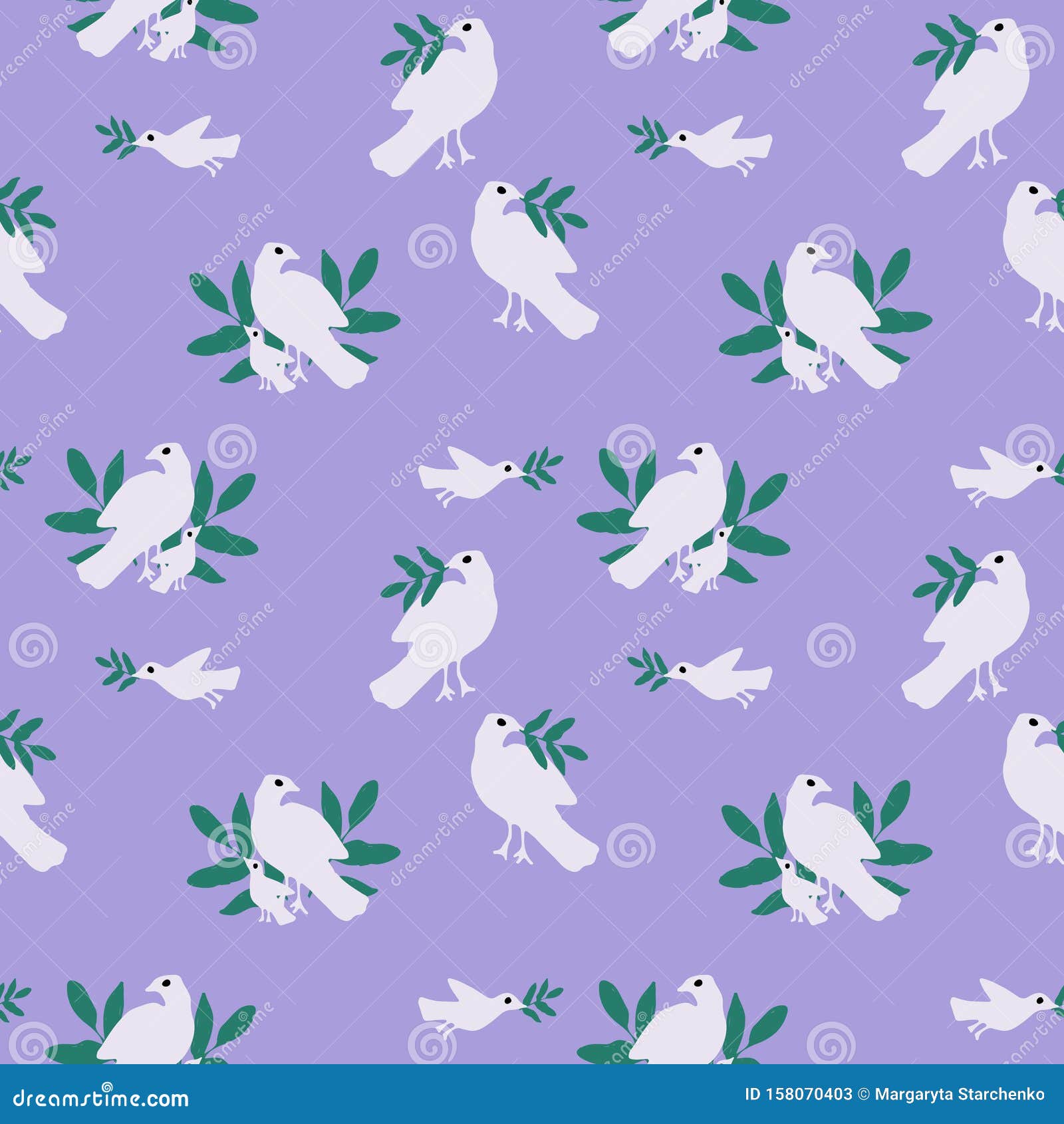 Seamless pigeons pattern stock vector. Illustration of pigeon - 158070403