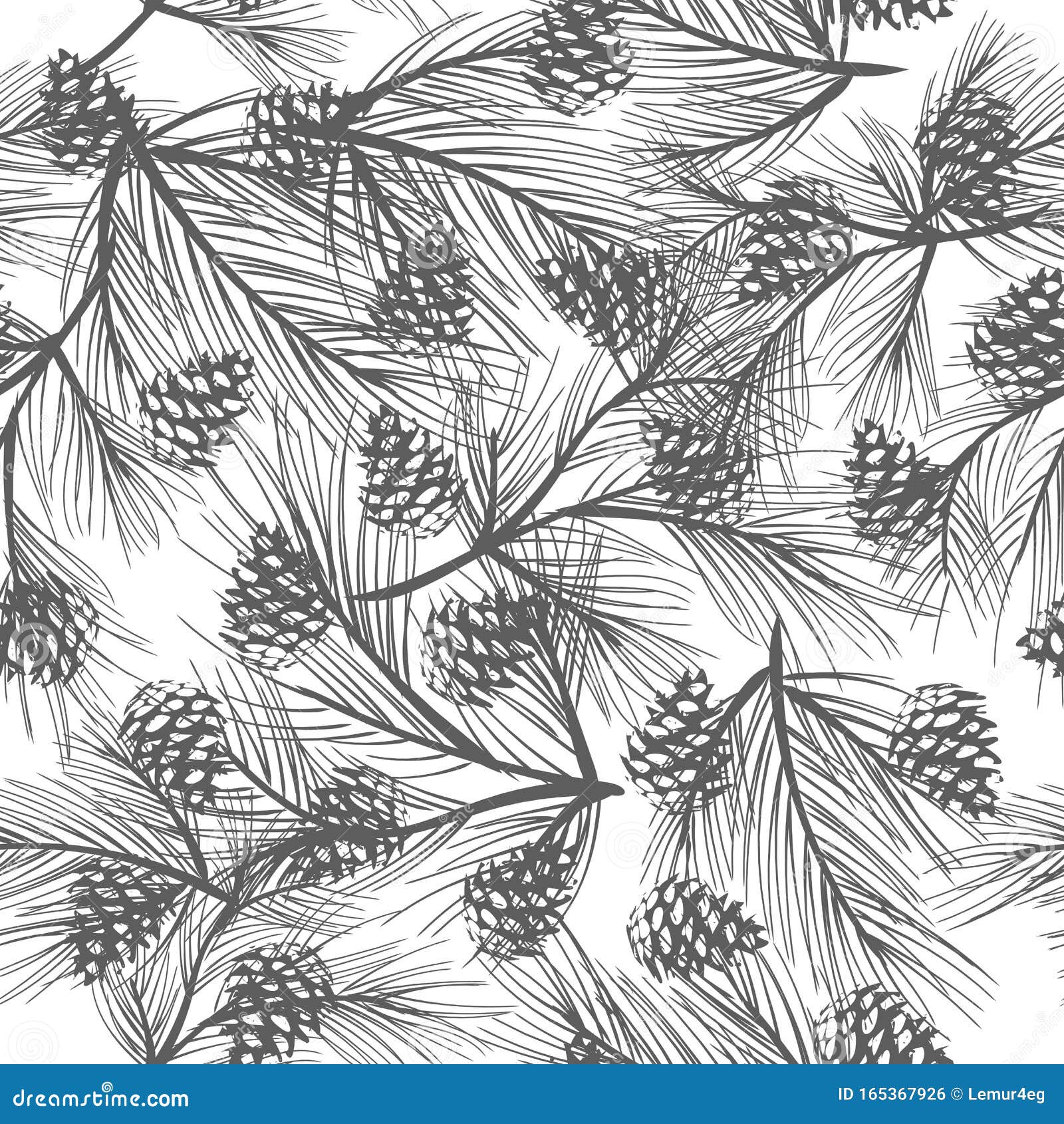 Seamless pine pattern stock vector. Illustration of abstract - 165367926