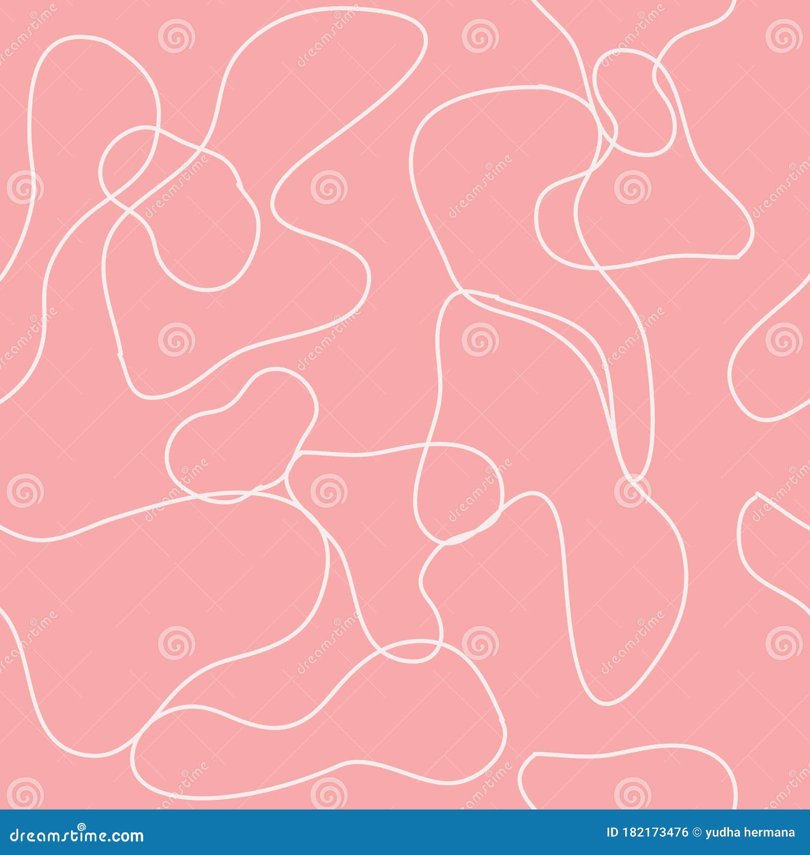 Seamless Pink Doodle Pattern Background with Abstract Shapes and Colors ...