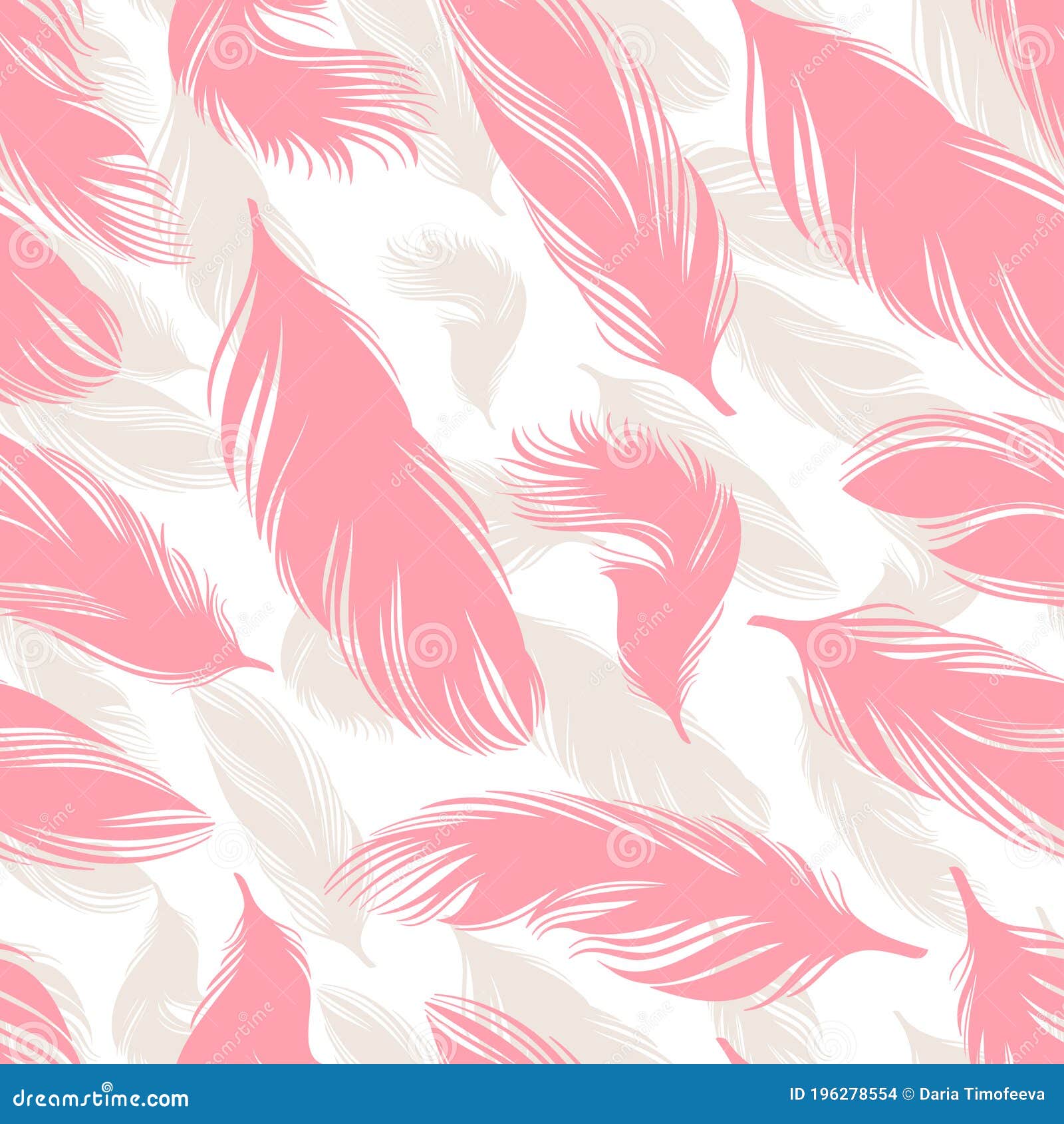 Seamless Pink Feather Pattern Stock Vector - Illustration of ornament ...