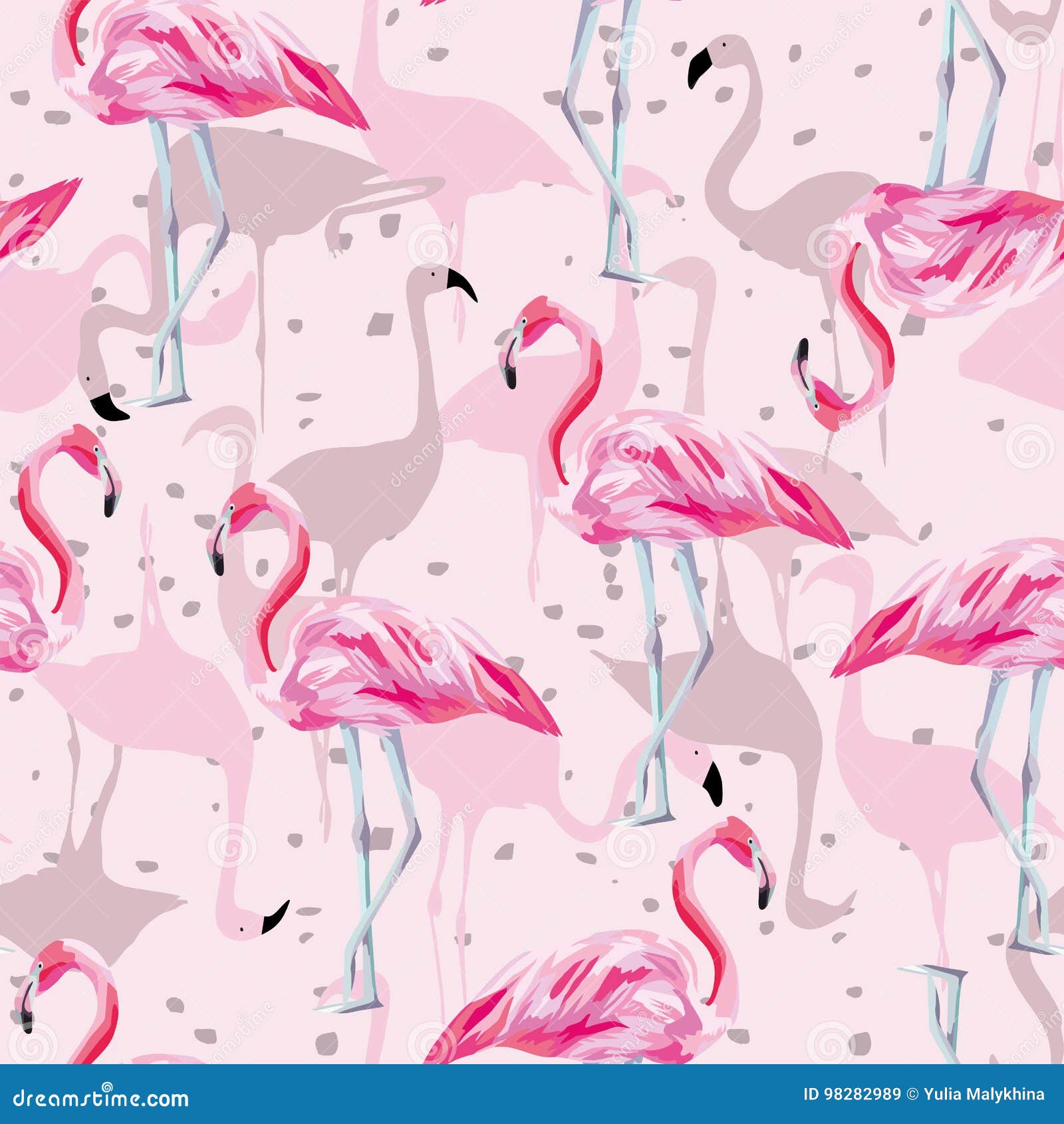 Seamless Pink Flamingo Pattern Background Stock Vector - Illustration ...