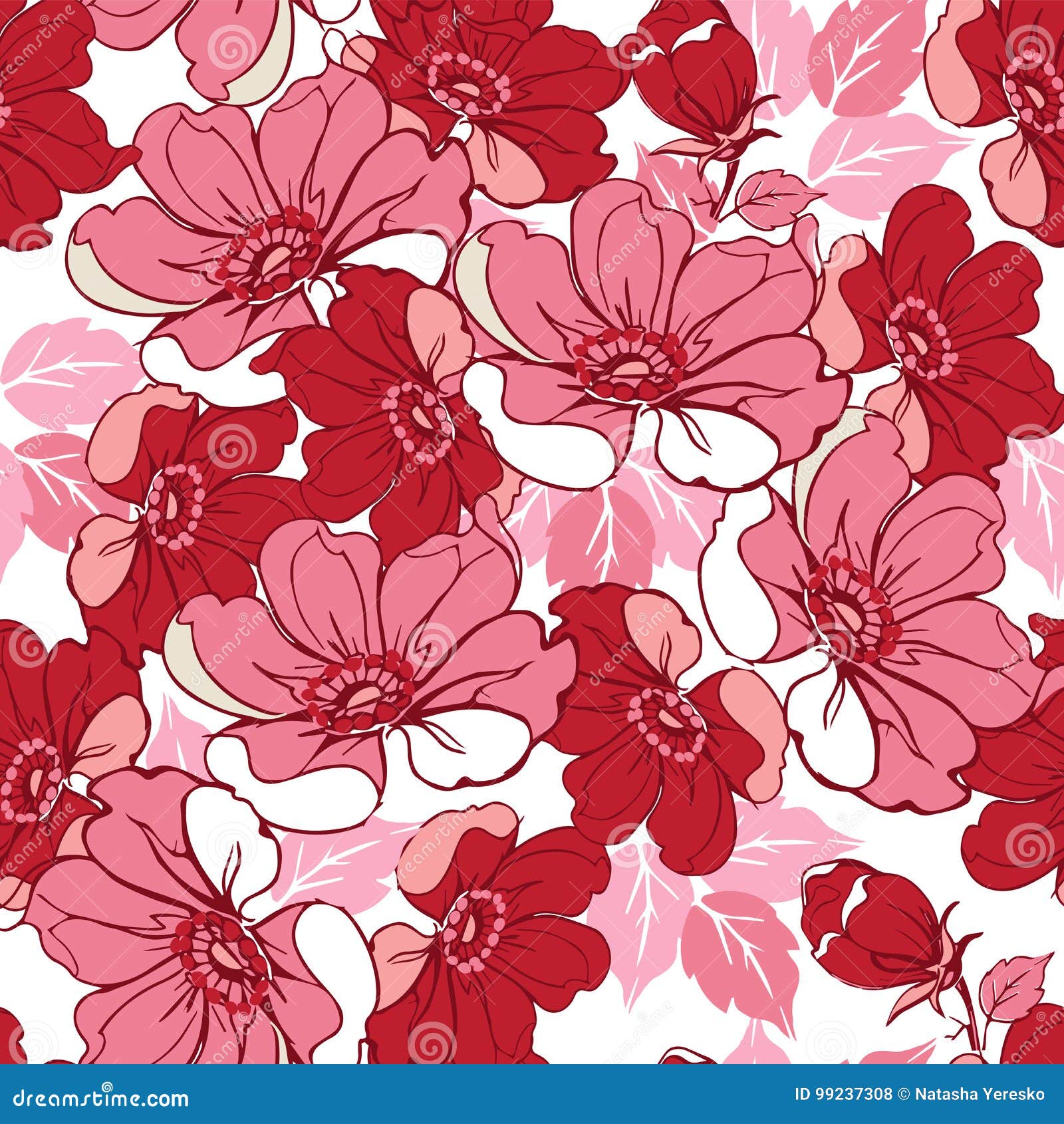 Seamless Pink Floral Pattern. Decorative Ornament Backdrop for Fabric ...