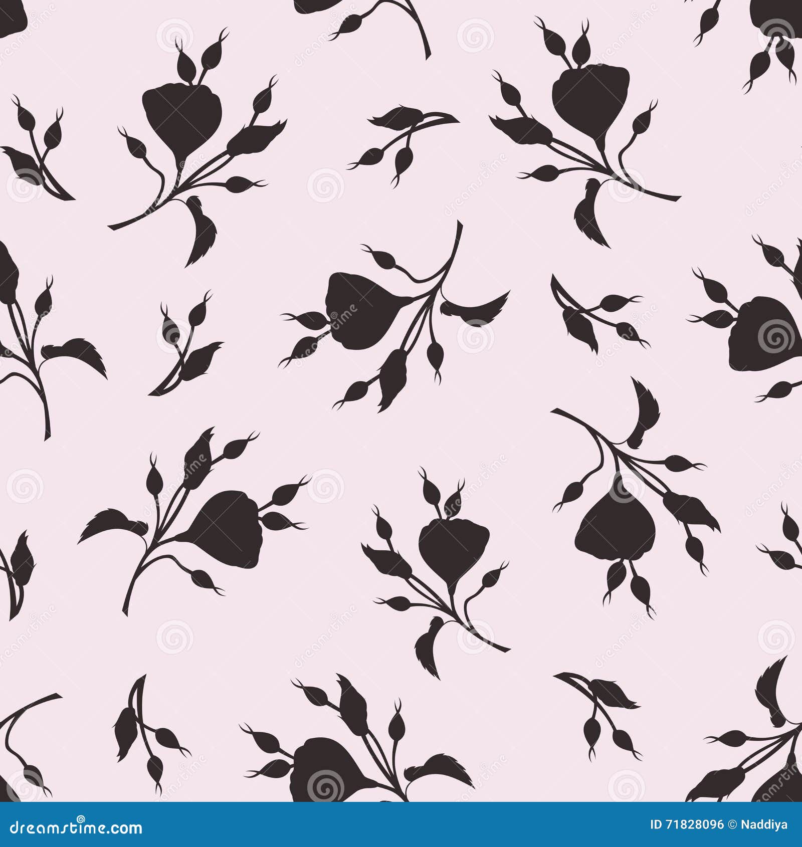 Seamless Pink Floral Pattern. Vector Illustration. Stock Vector ...