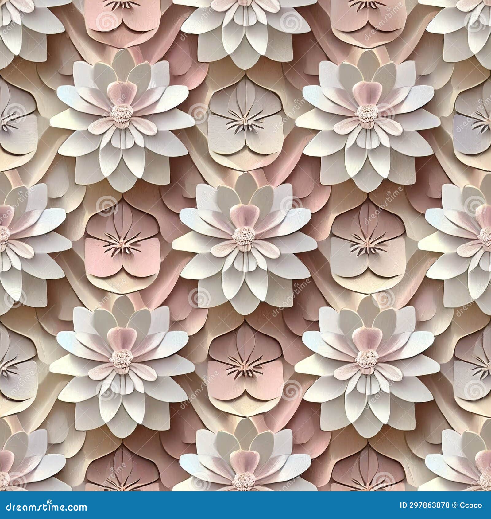 Seamless Pink Floral Pattern 1 Stock Illustration - Illustration of ...