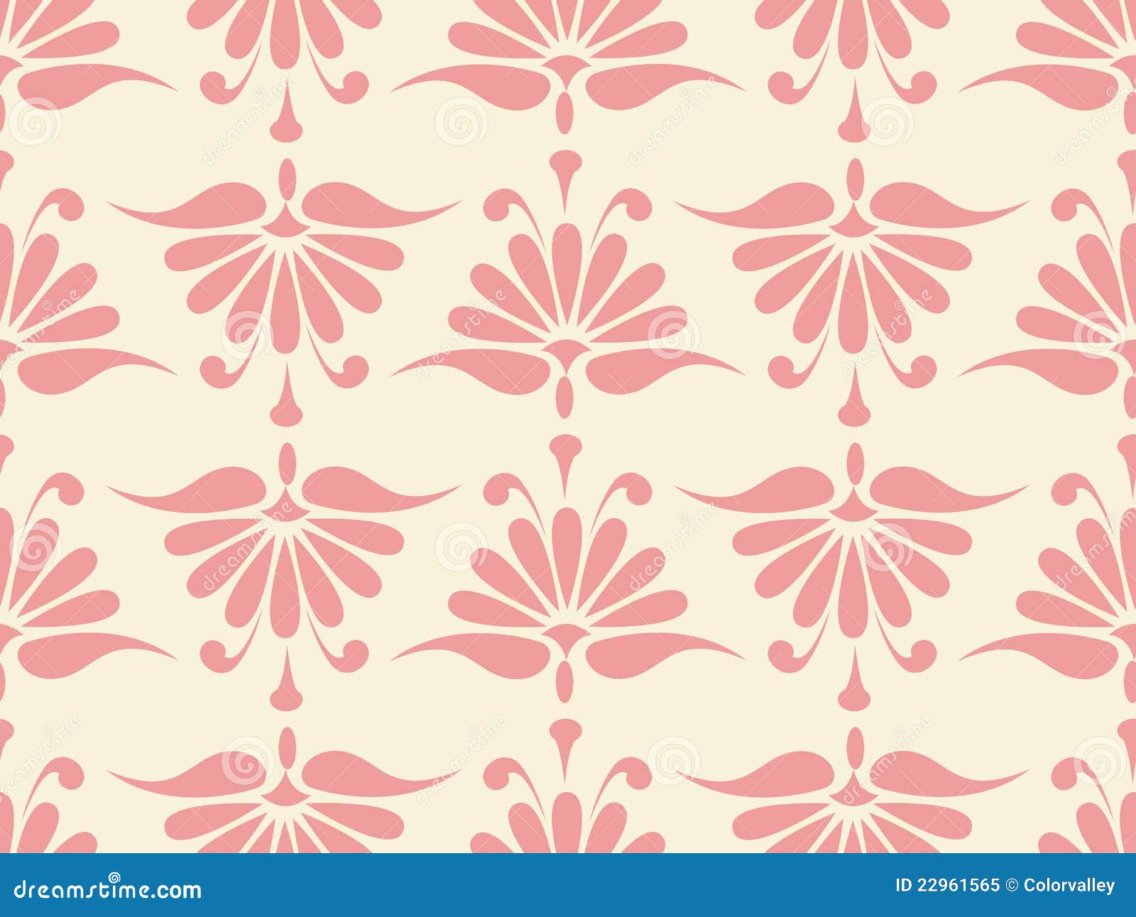 Seamless Pink Flower Pattern Stock Vector - Illustration of flower ...