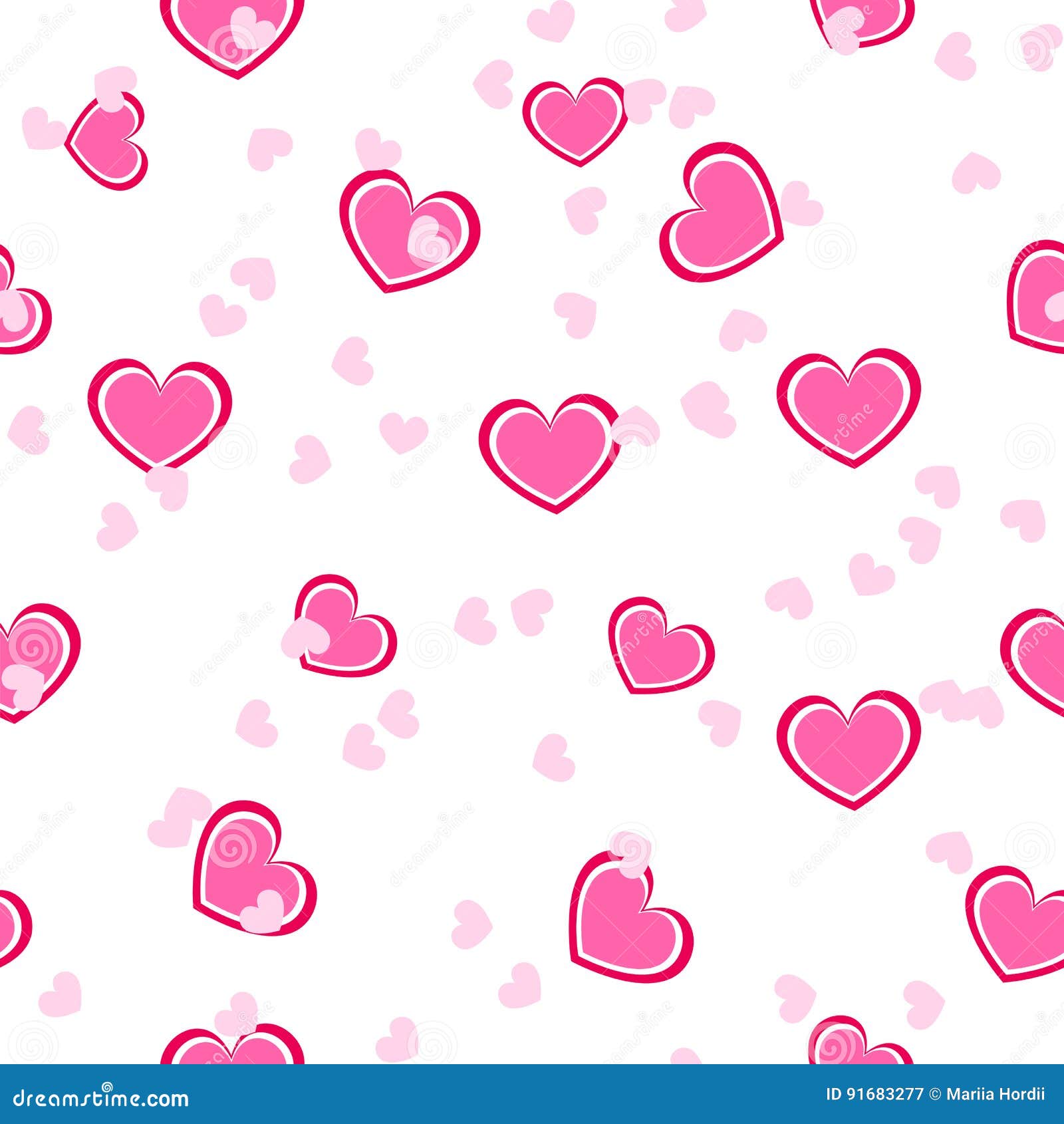 Seamless Pink Heart Pattern. Stock Vector - Illustration of holiday ...