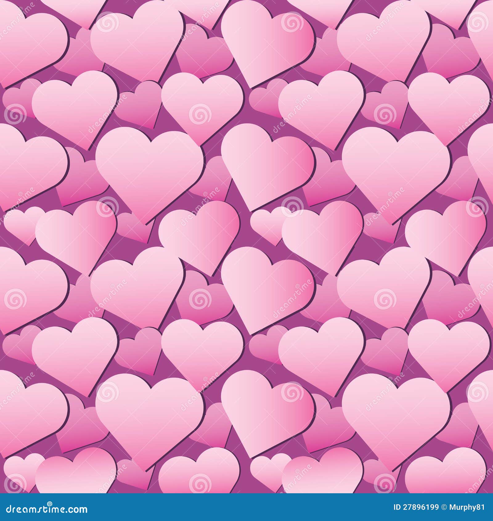 Seamless Pink Hearts Pattern Stock Vector - Illustration of decorative ...