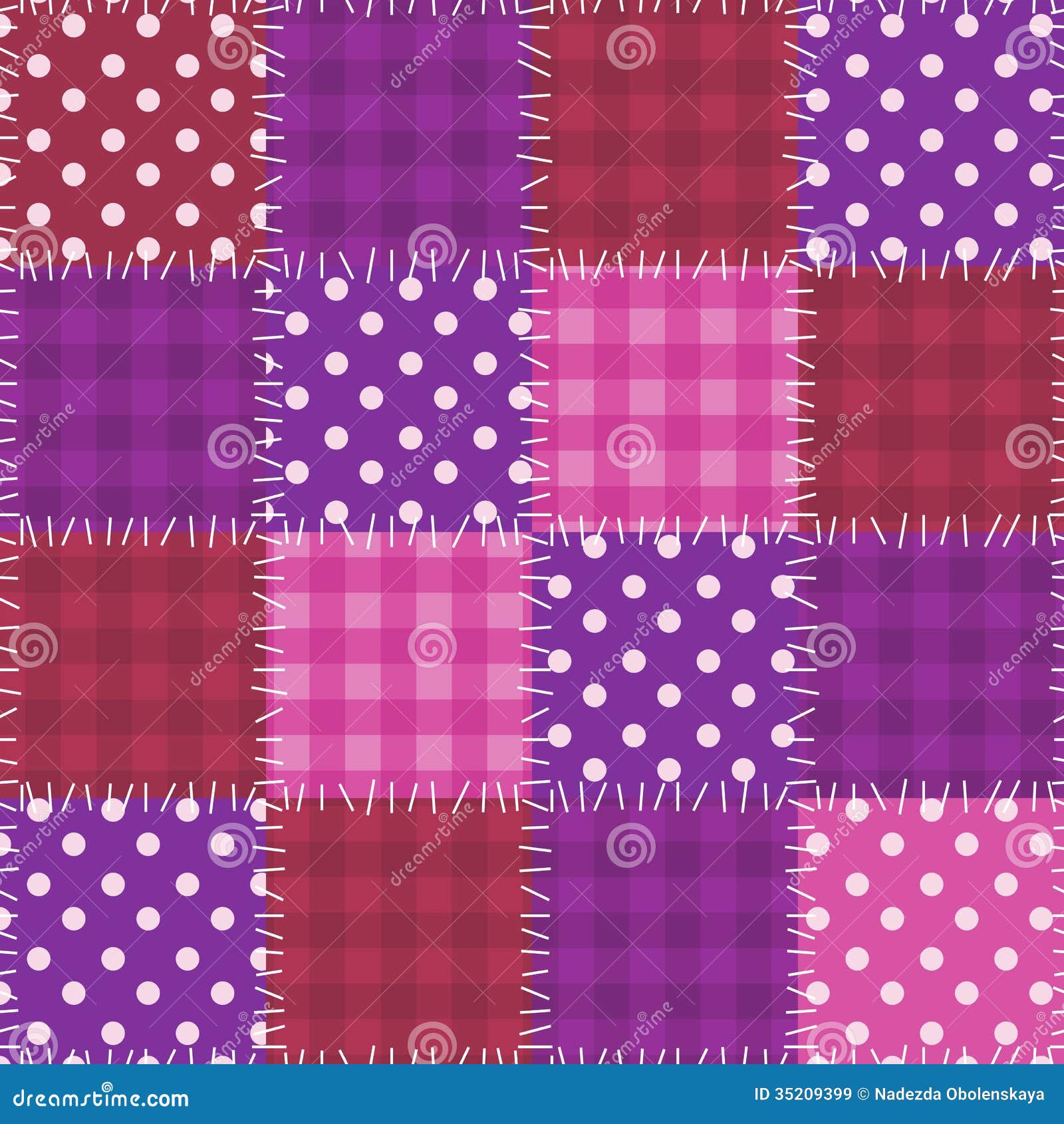 Seamless Pink Patchwork Pattern Stock Vector - Illustration of ...