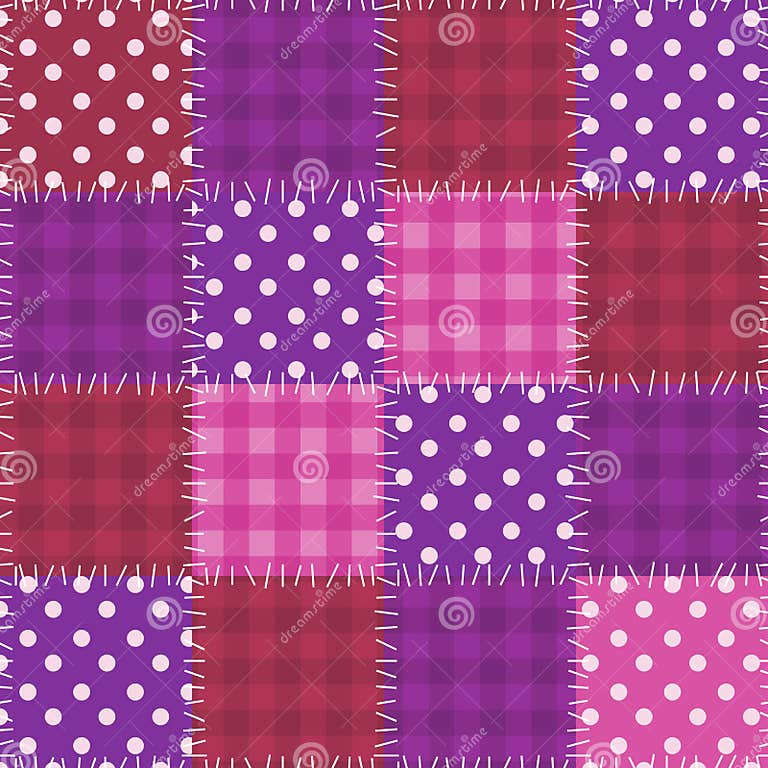 Seamless Pink Patchwork Pattern Stock Vector - Illustration of ...