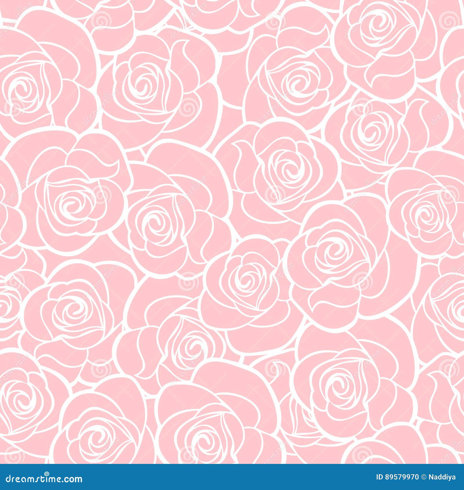 Seamless Pink Pattern with Roses. Vector Illustration. Stock Vector ...