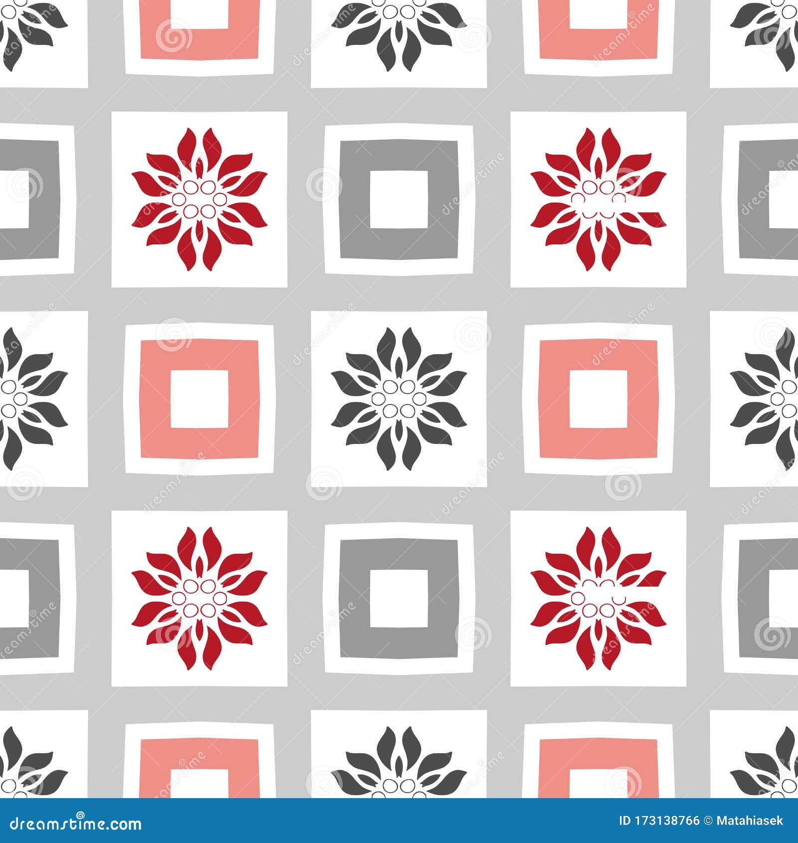 Seamless Pink, Red, Grey and White Geometric Pattern. Beautiful Stylish ...