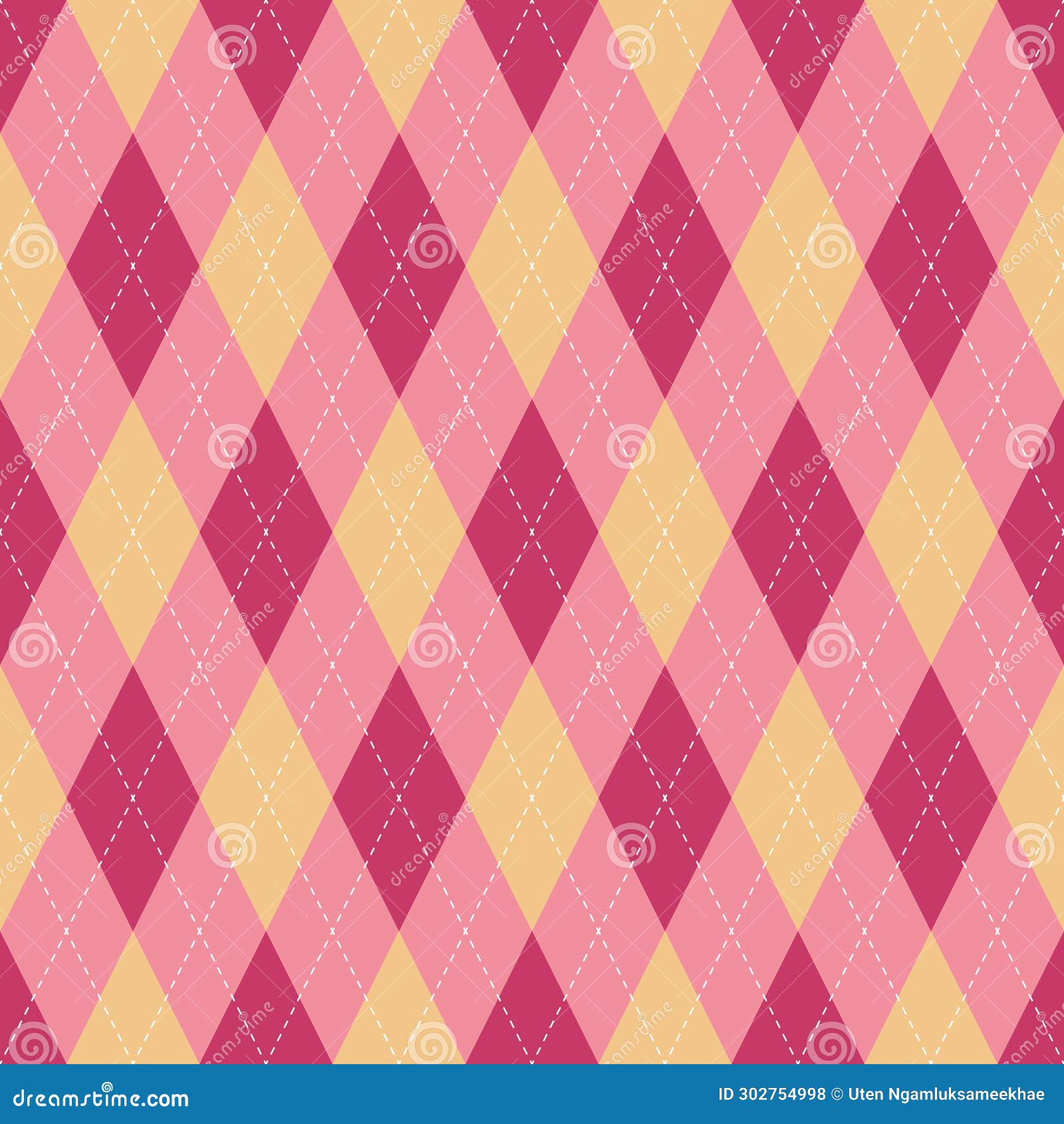 Seamless Pink Rhombus Argyle Pattern Stock Vector - Illustration of white, sweater: 302754998