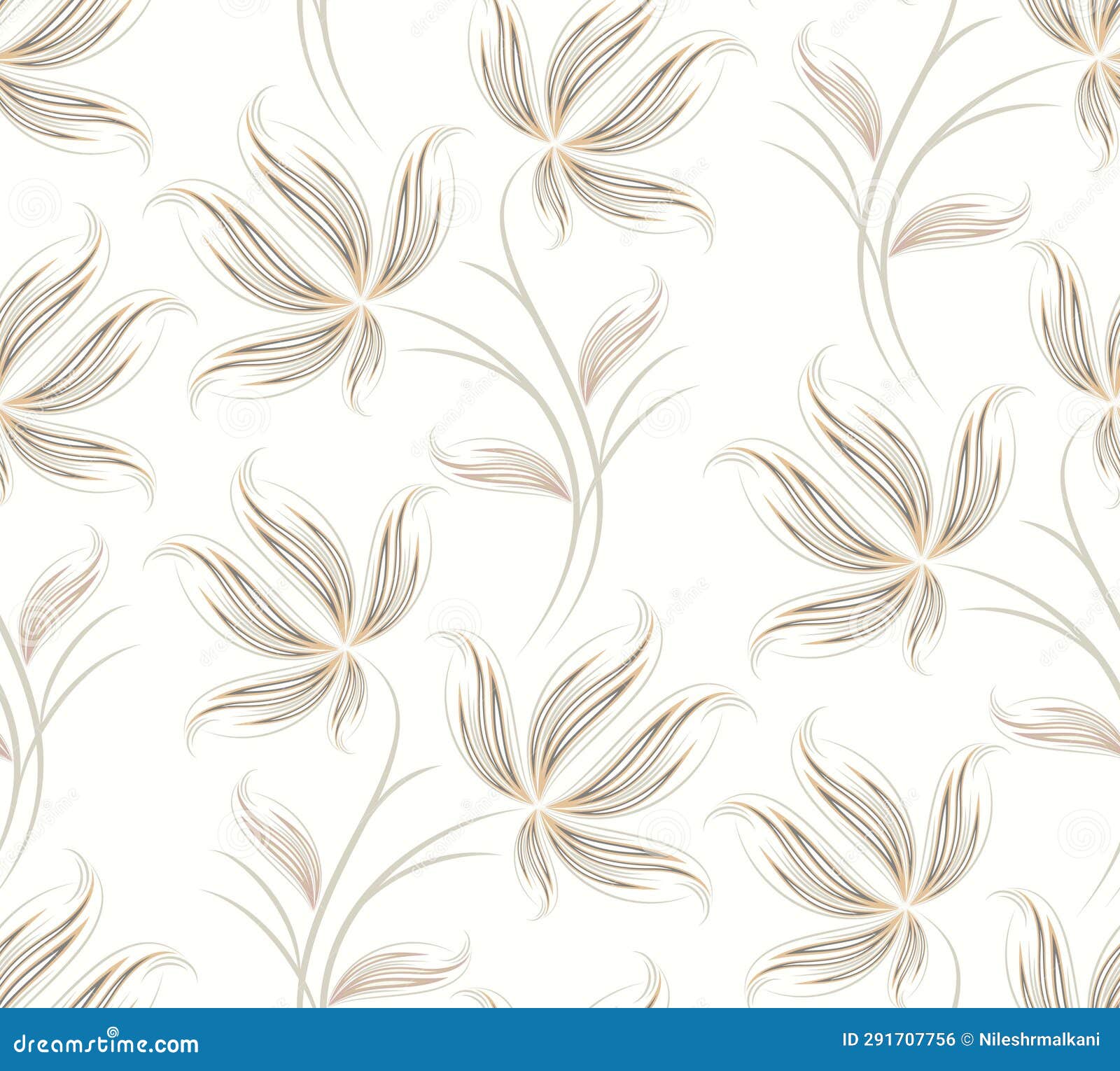 Abstract Vector Rose Flower Pattern on White Background Stock ...